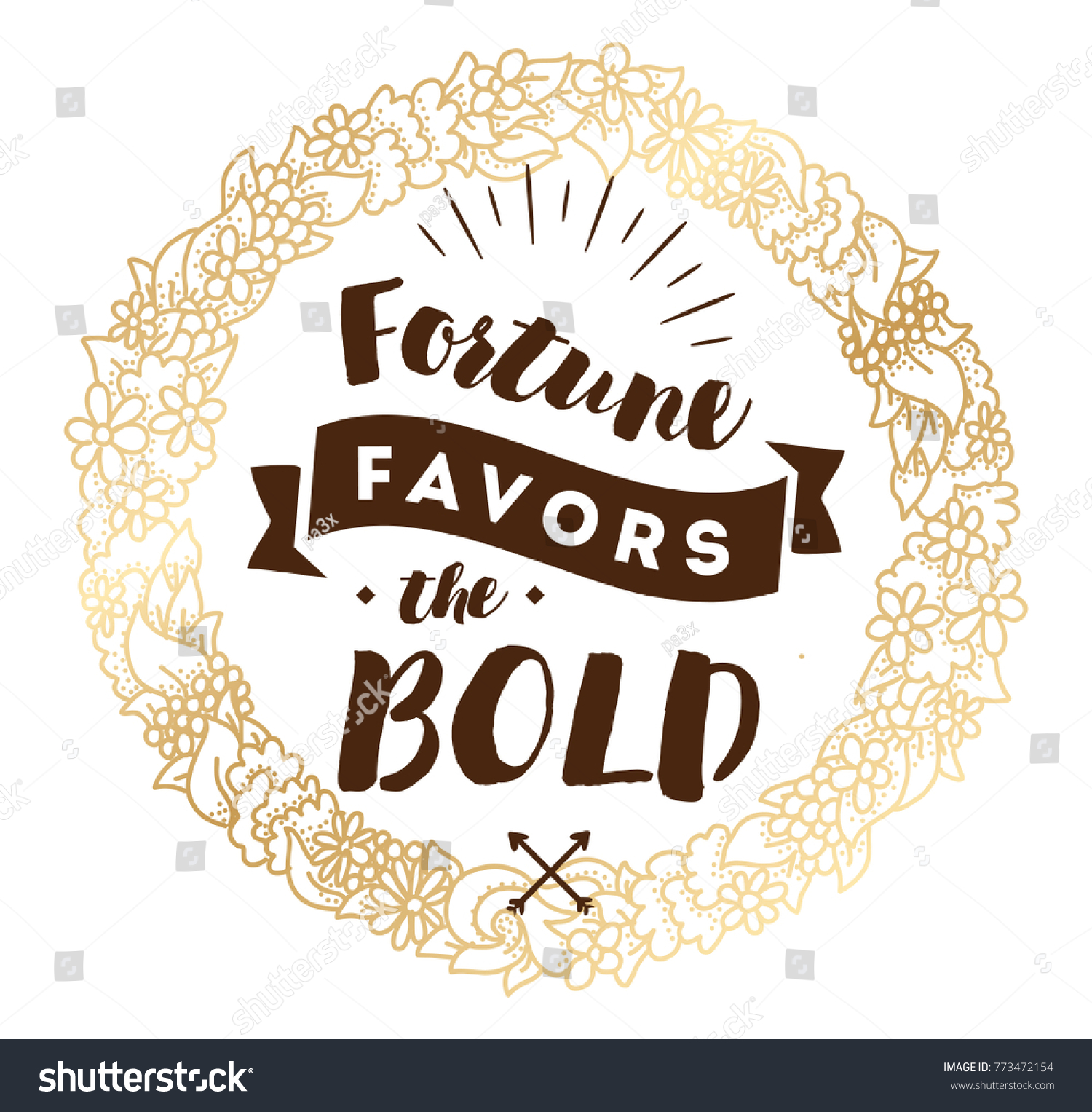 Fortune Favors Bold Inspirational Quote Motivation Stock Vector ... Fortune Favors Bold Inspirational Quote Motivation Stock Vector ...