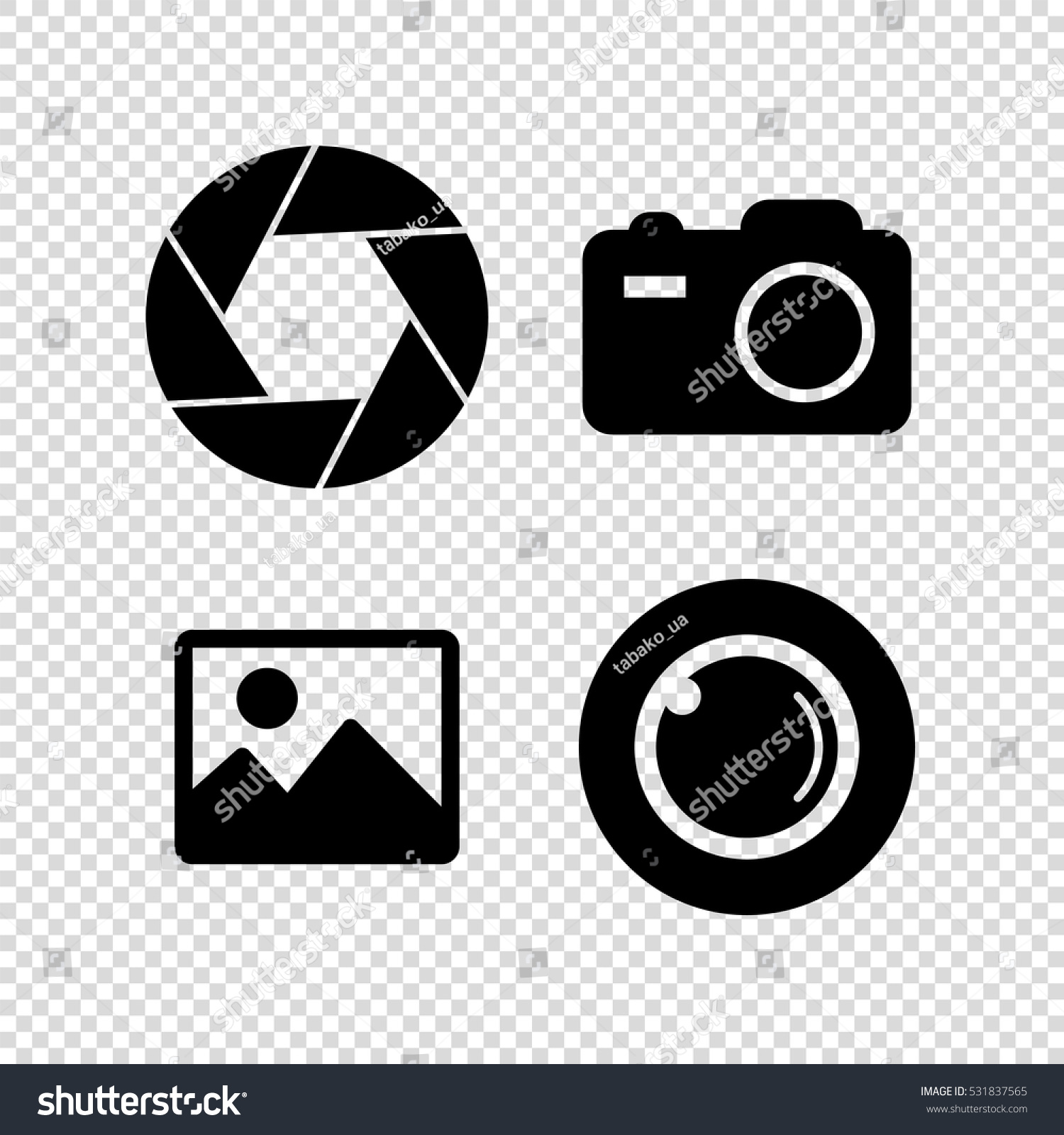 Vetor stock de Foto Camera Vector Icon Set (livre de direitos ...