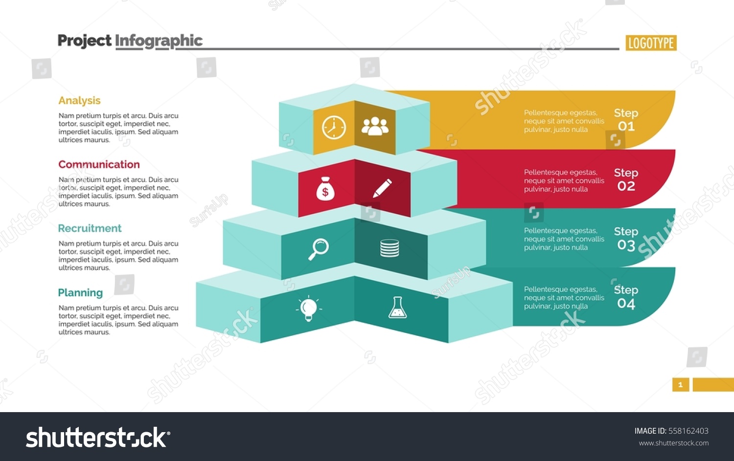 Four Angles Diagram Slide Template Stock Vector (Royalty Free) 558162403