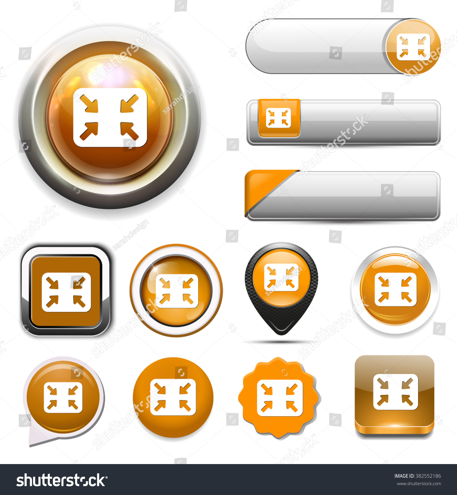 Four Arrow Pointing Icon Stock Vector (Royalty Free) 382552186 ...