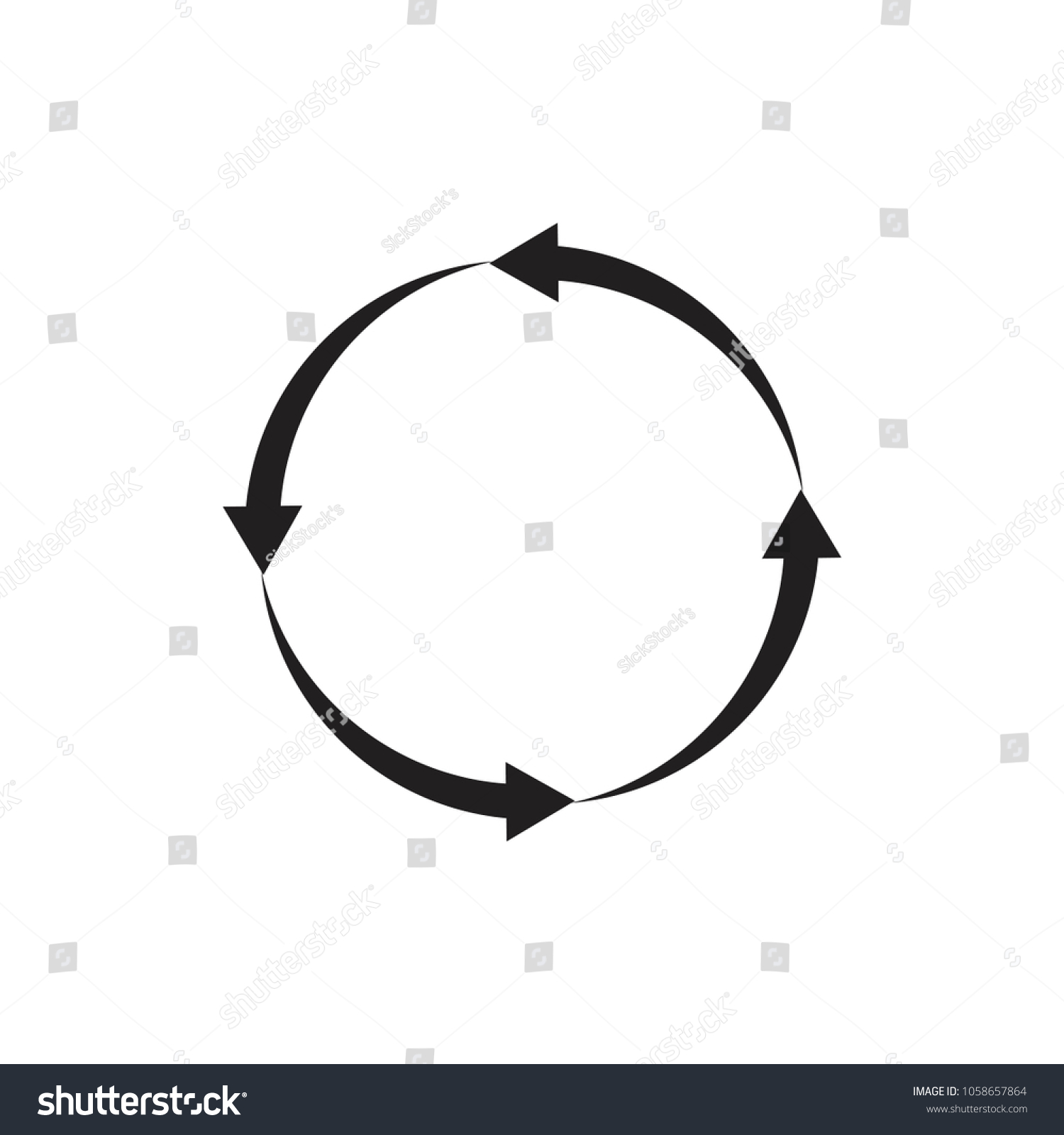 Four Arrows Circle Frame Symbol Vector Stock Vector (Royalty Free ...