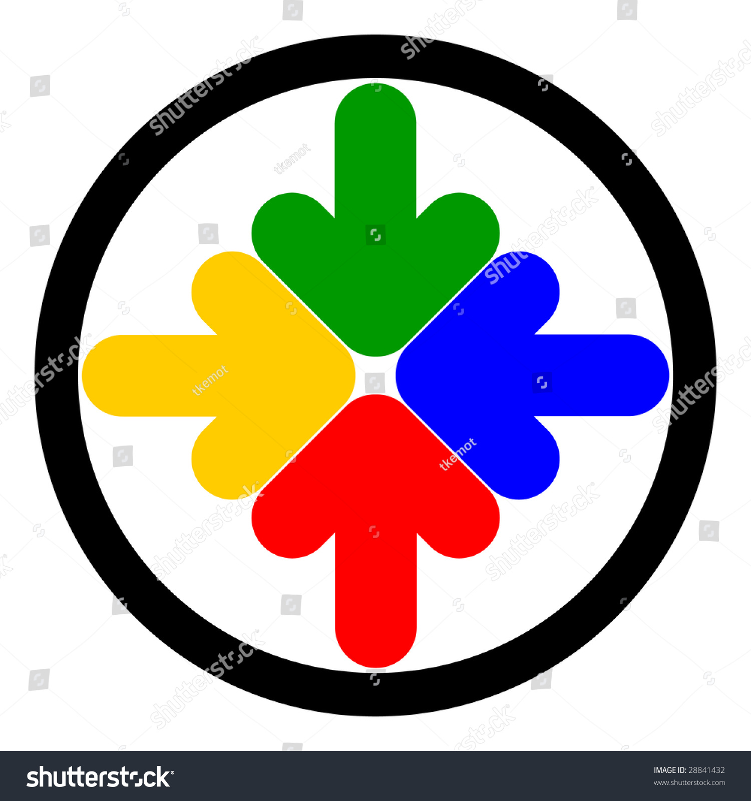 Four Arrows Pointing One Direction Logo Stock Vector (Royalty Free ...
