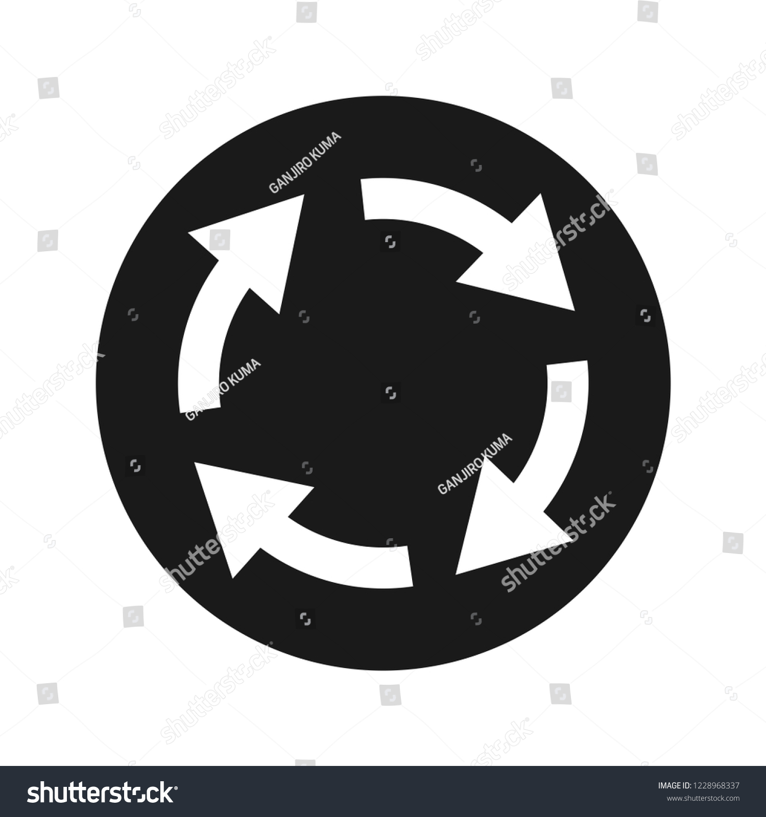 Four Arrows Rotating Inside Circle Icon: เวกเตอร์สต็อก (ปลอดค่า ...