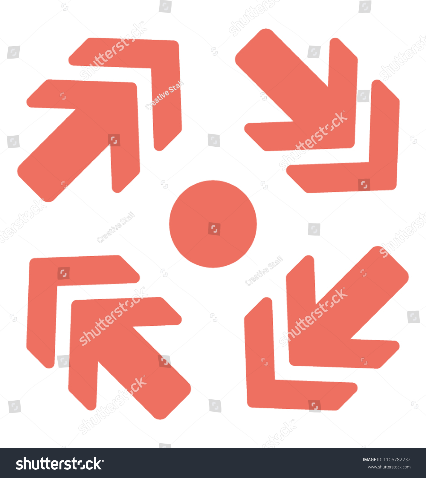 Four Arrows Double Arrowheads Rotating Circle Stock Vector (Royalty ...