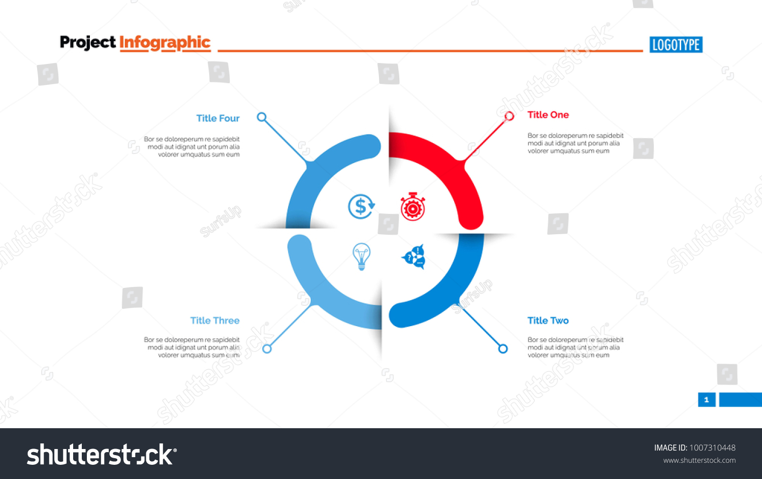 Four Aspects Circle Diagram Slide Template Stock Vector (Royalty Free ...