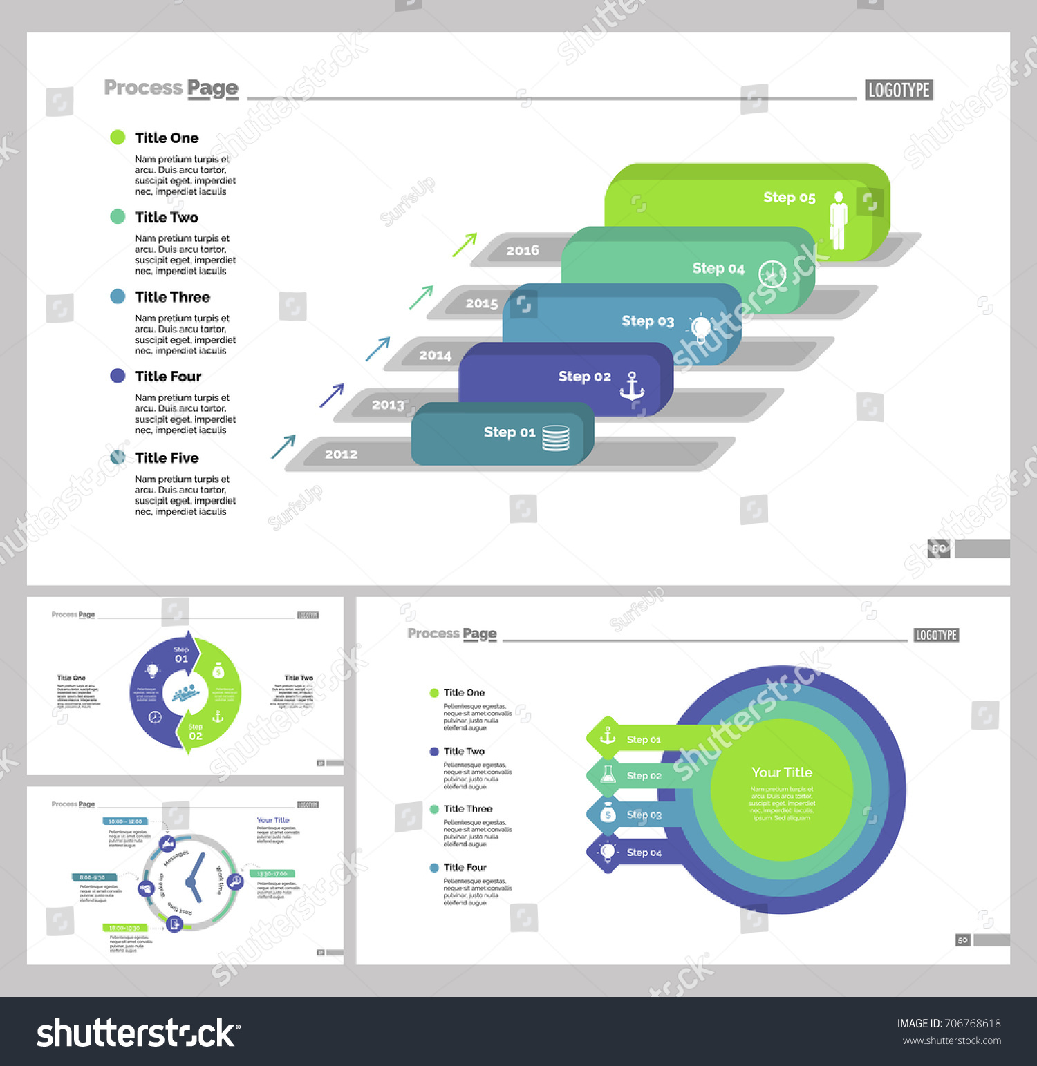 Four Banking Slide Templates Set Stock Vector (Royalty Free) 706768618