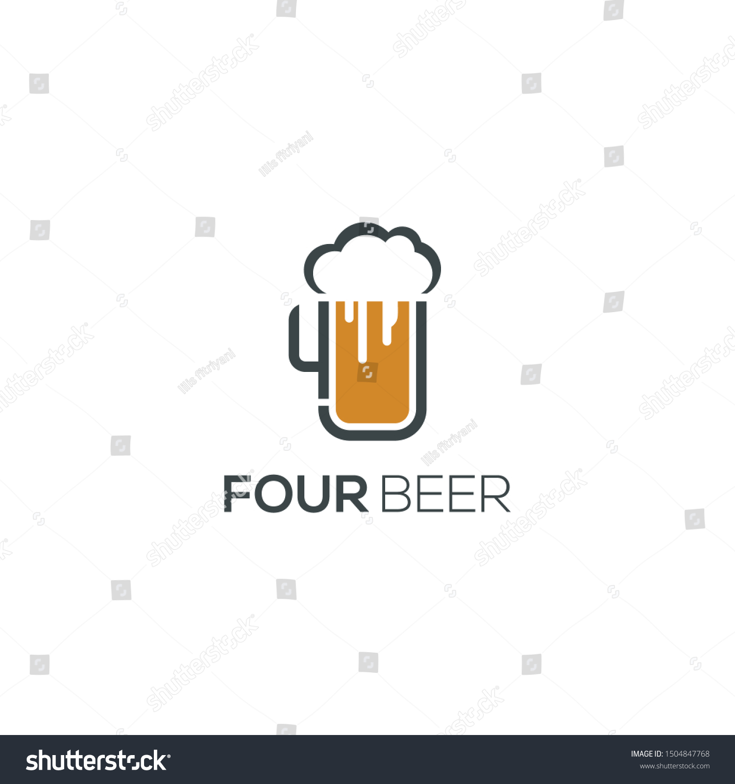 Four Beer Beer Logo Design Vector Stock Vector (Royalty Free) 1504847768