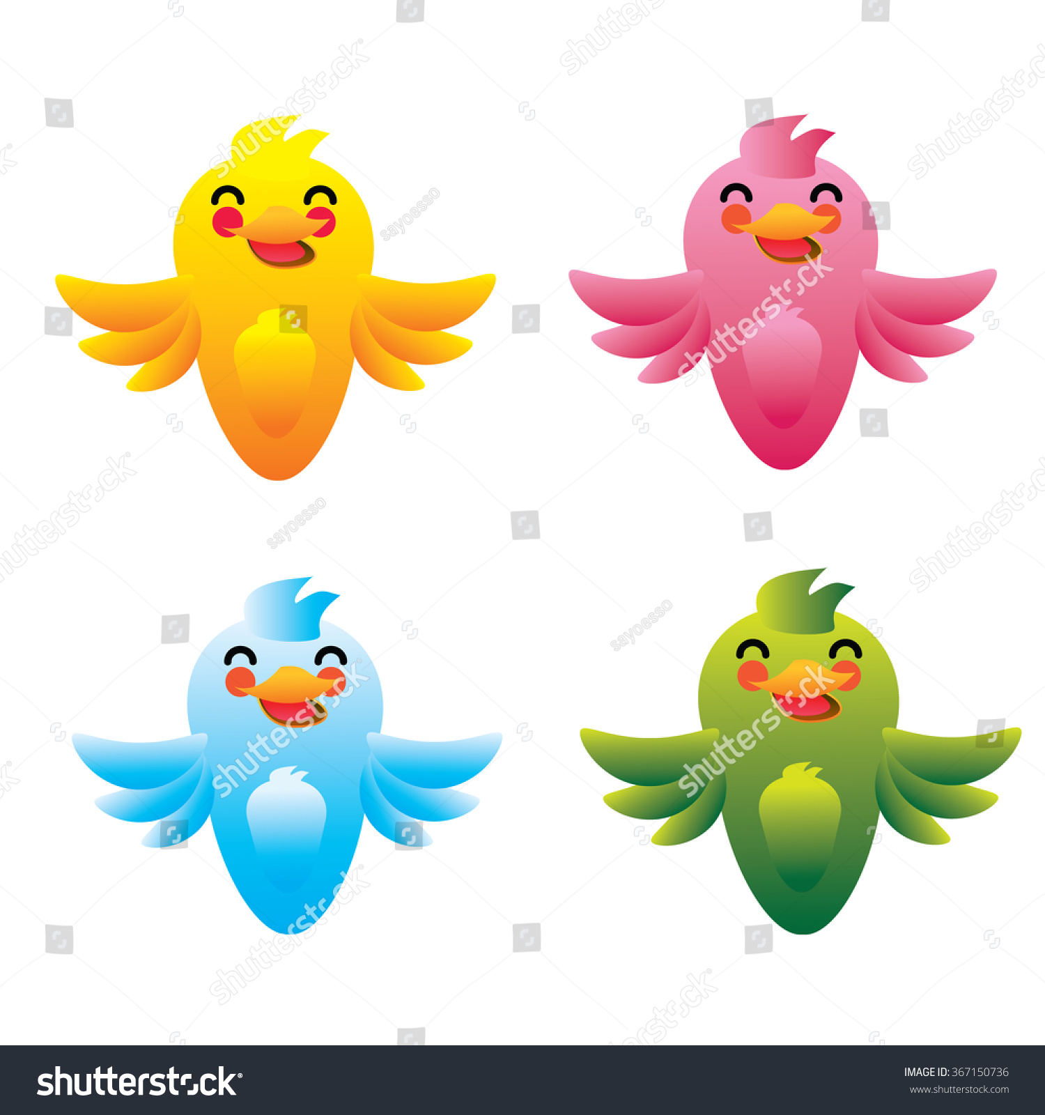 Four Birds Vector: vector de stock (libre de regalías) 367150736 ...