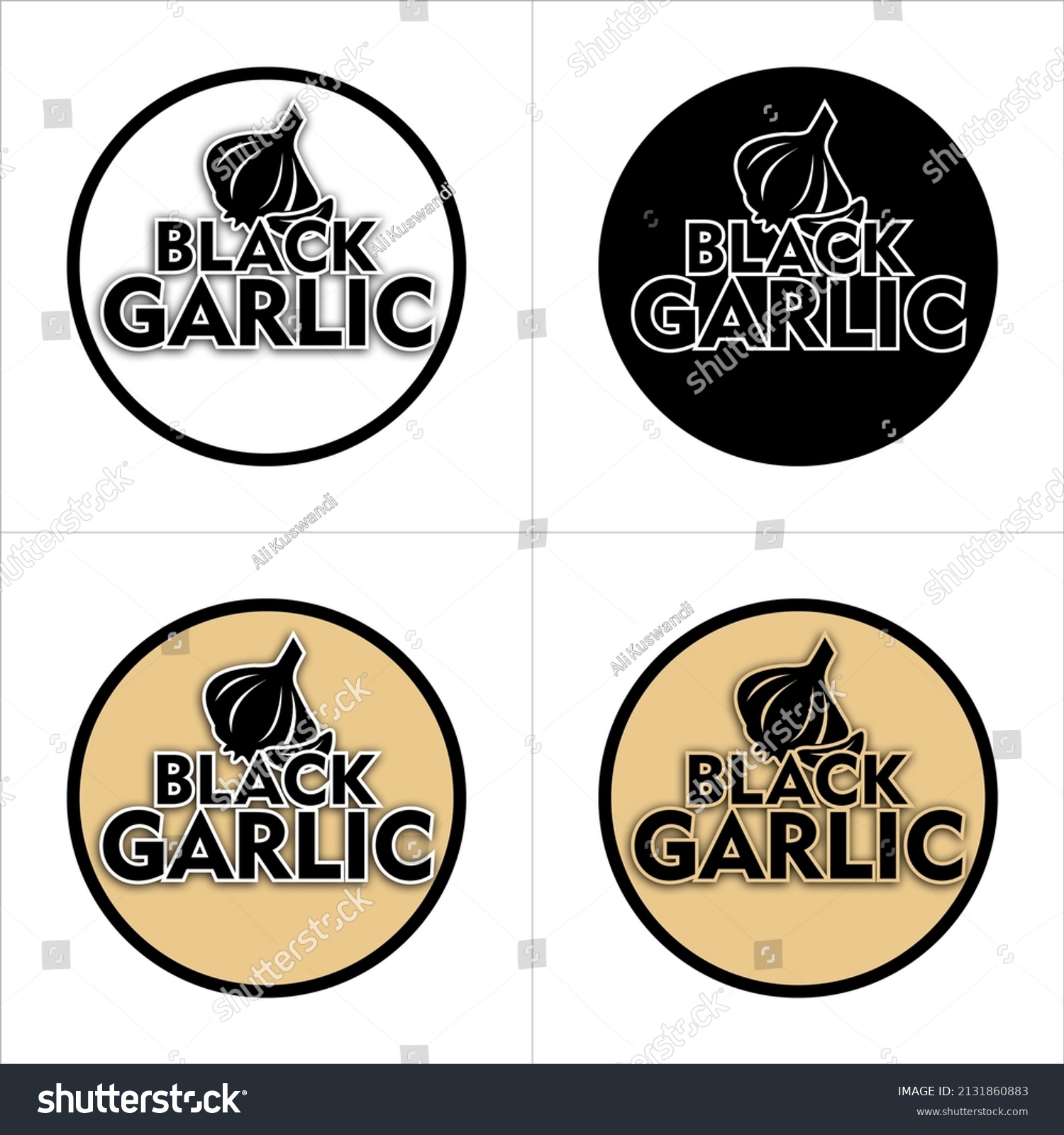 Four Black Garlic Vector Logo Stock Vector (Royalty Free) 2131860883 ...