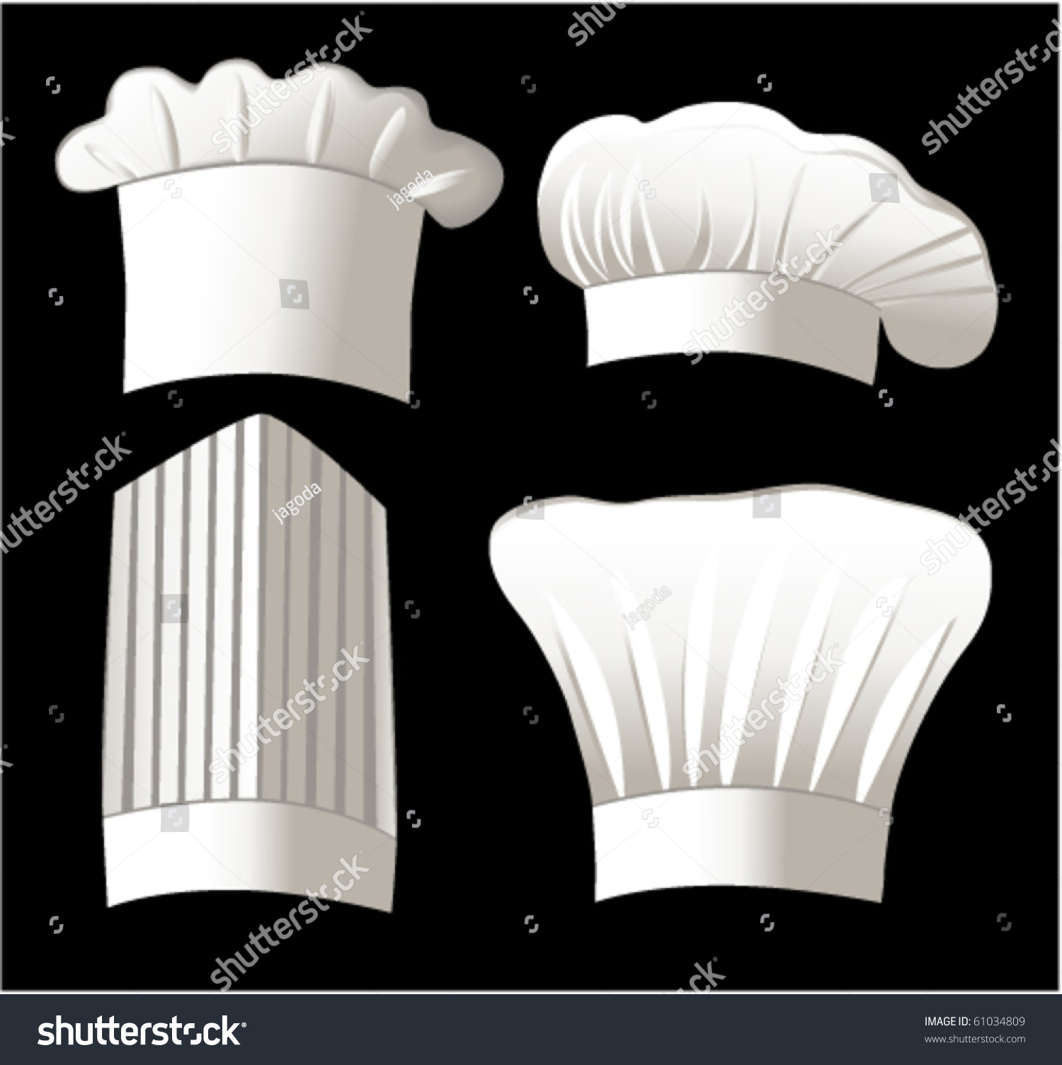 Four Chef Hats Stock Vector (Royalty Free) 61034809