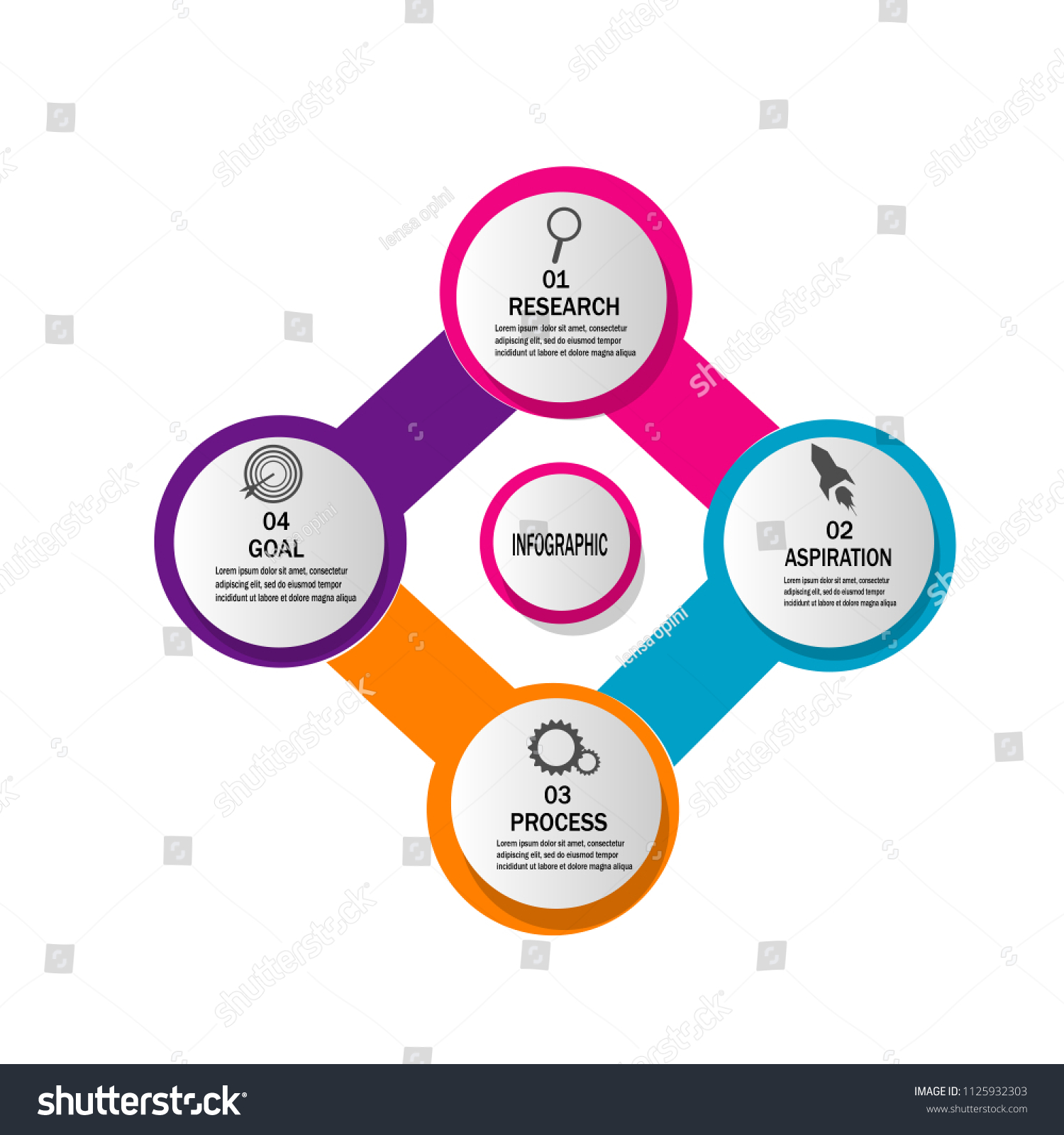 Four Circle Data Chart Template Web Stock Vector (Royalty Free ...