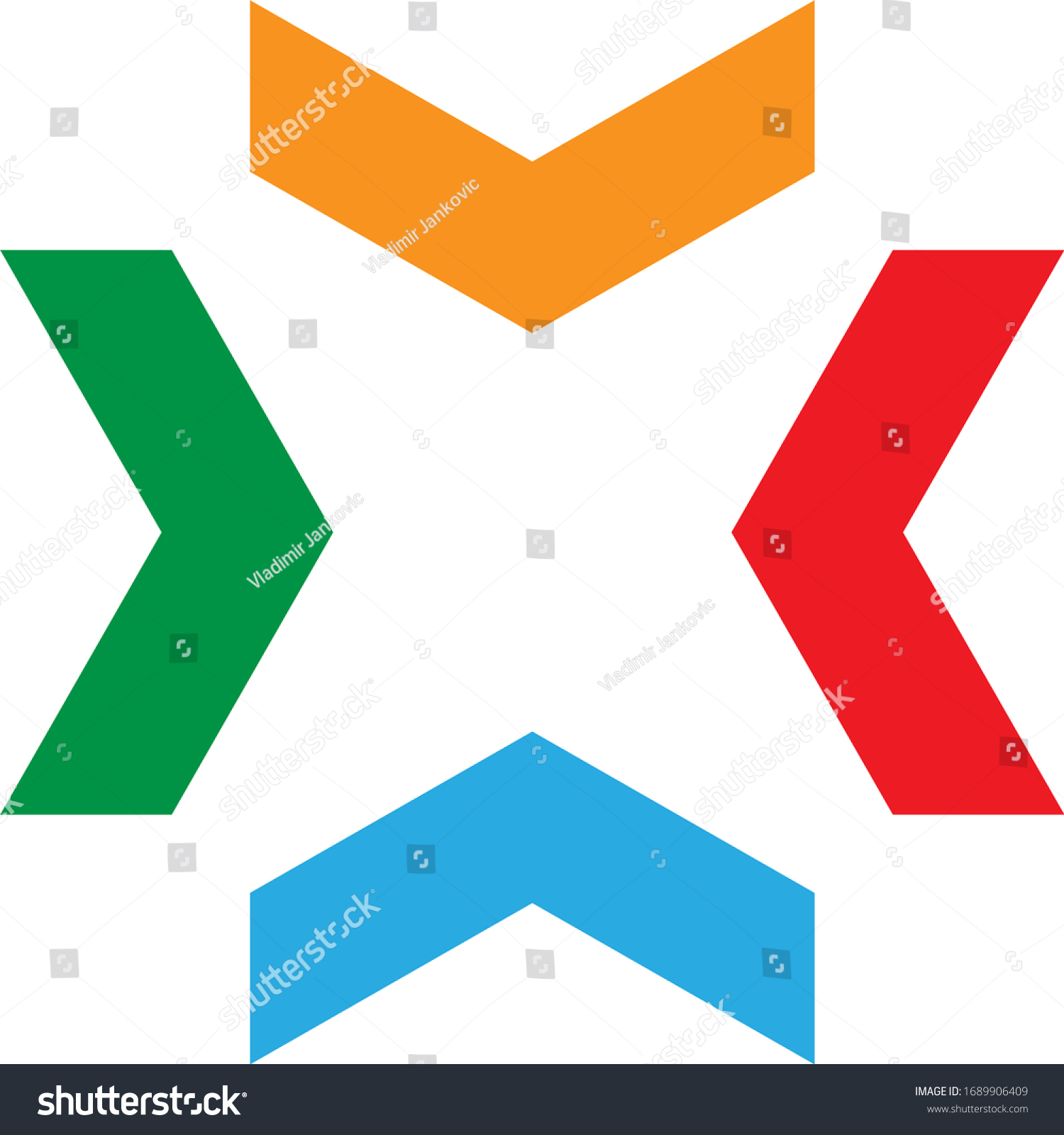 Four Color Arrows On White Background Stock Vector (Royalty Free ...
