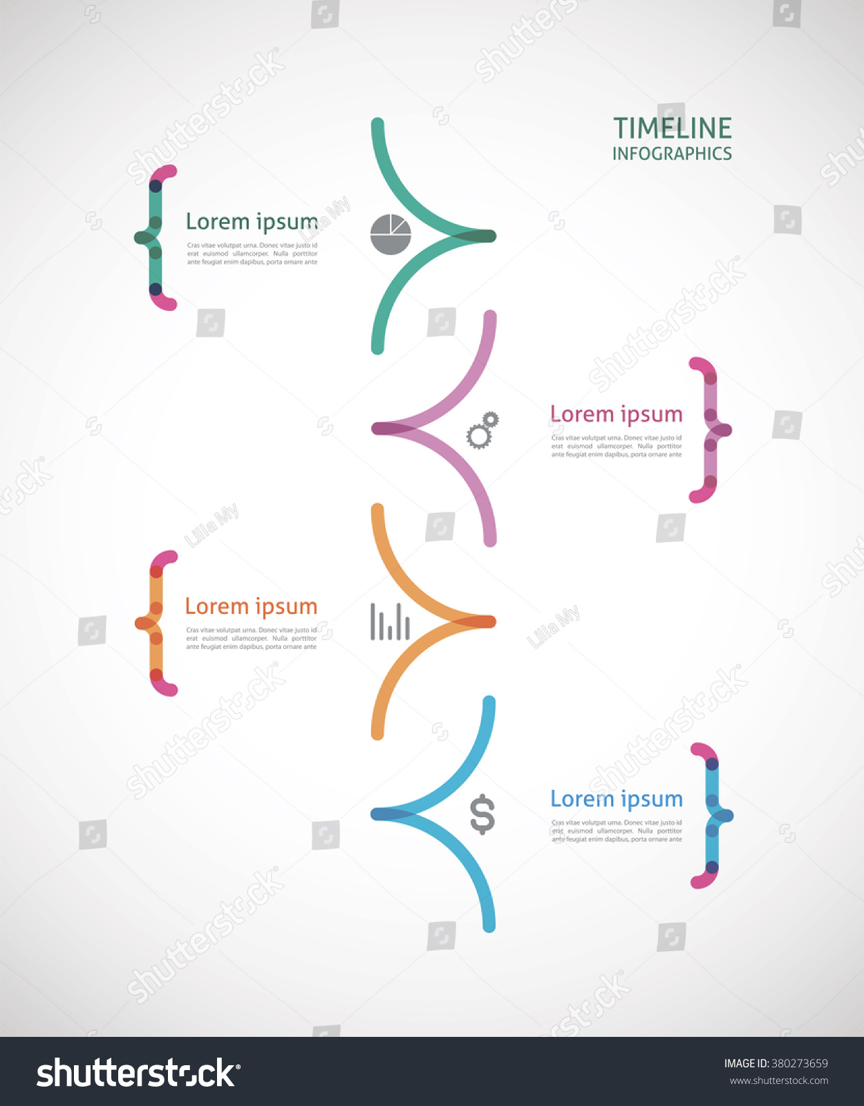 Four Color Arrows Bracket Stock Vector (Royalty Free) 380273659