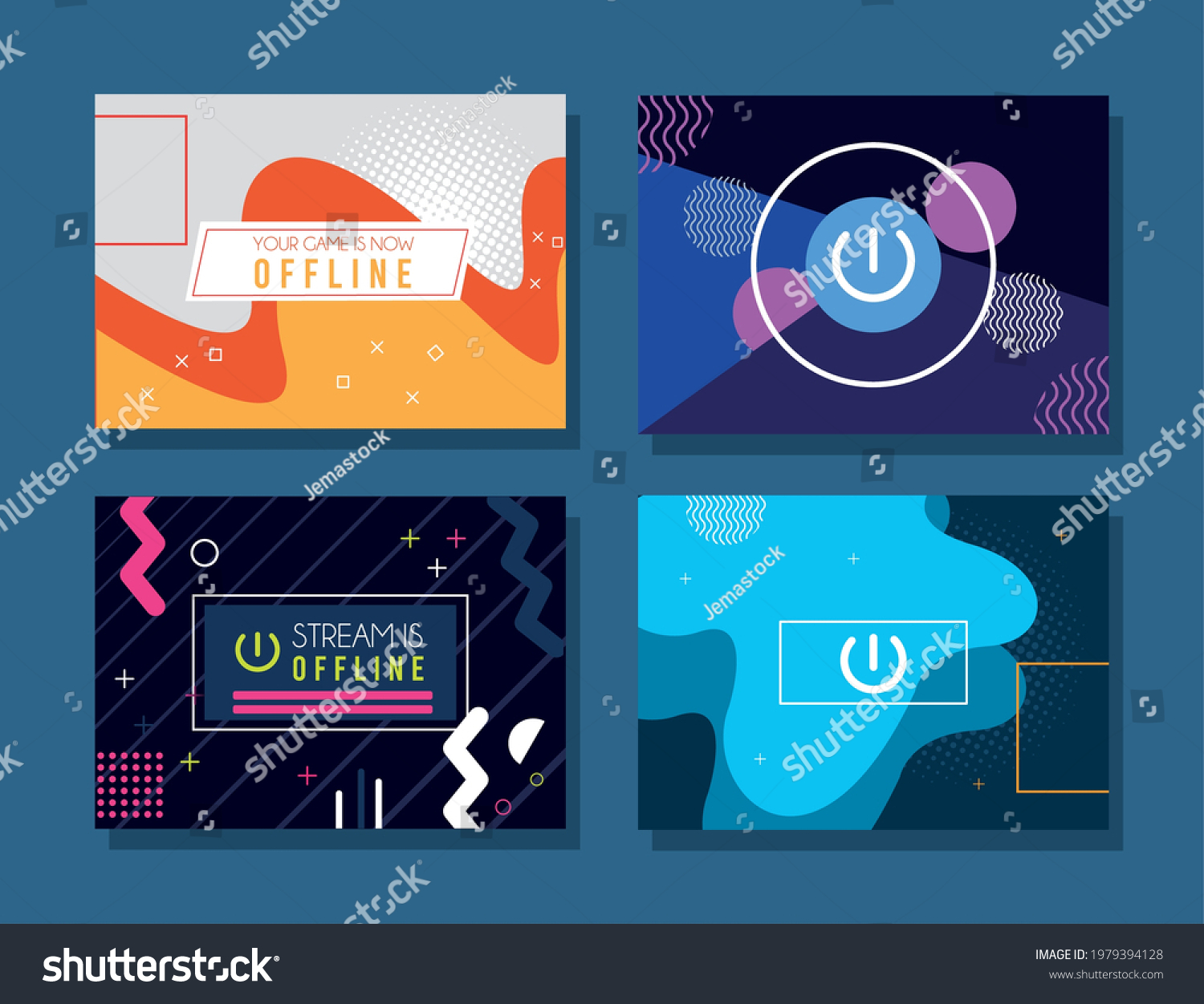 Four Currently Offline Set Templates Stock Vector (Royalty Free ...