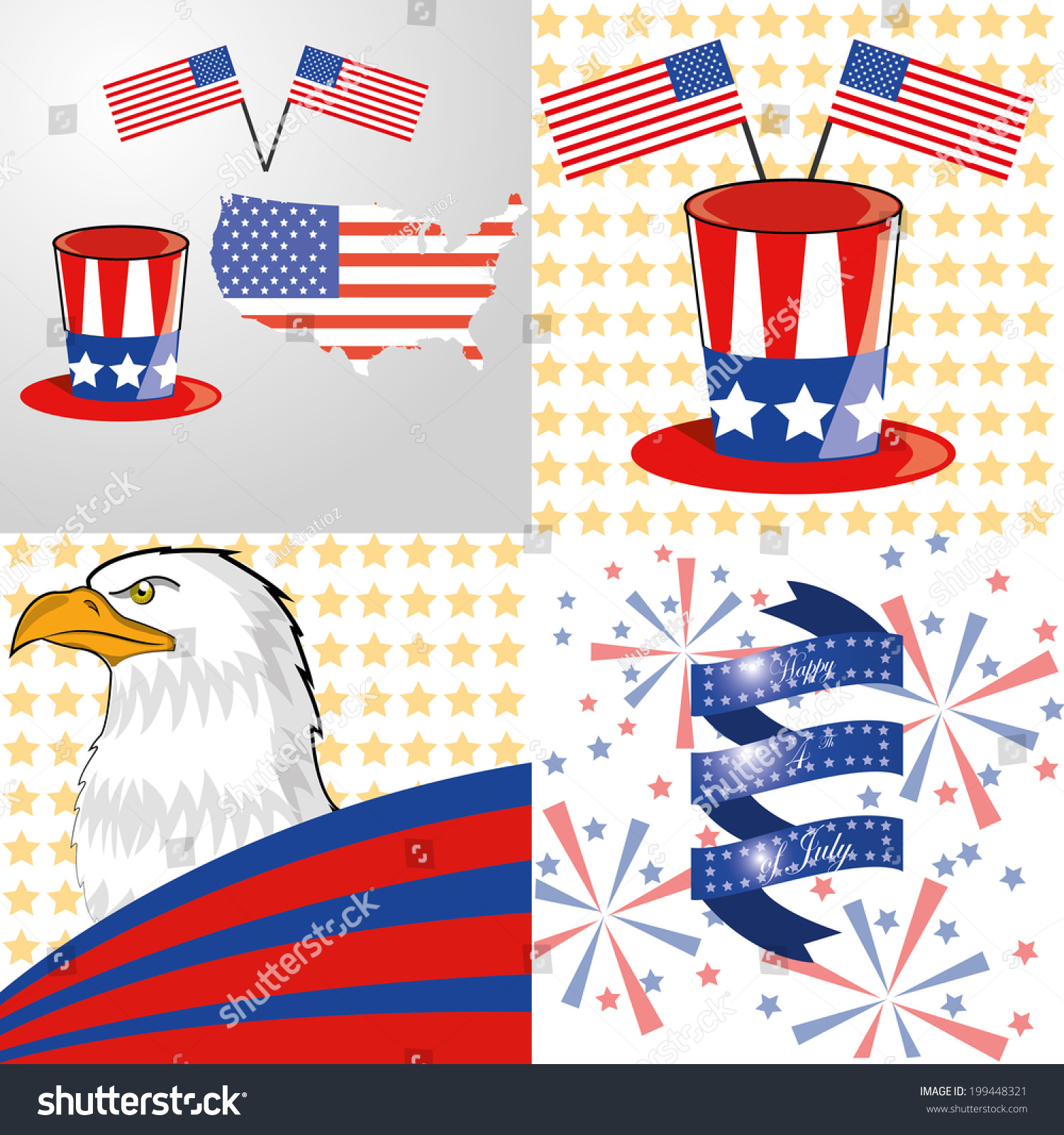 Four Different Backgrounds Different Objects Independence: vector de ...