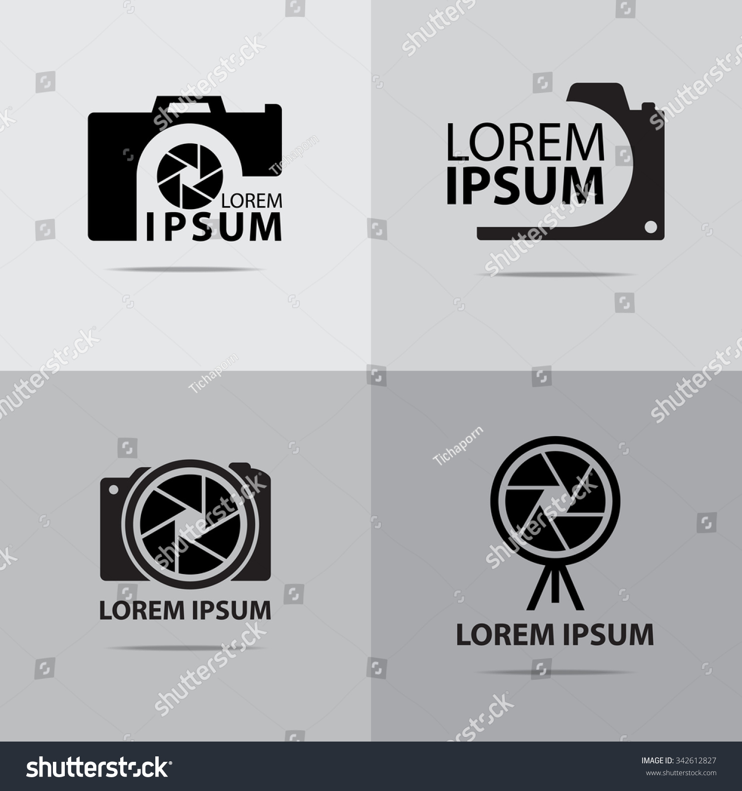 Four Different Camera Logo Design Stock Vector (Royalty Free) 342612827