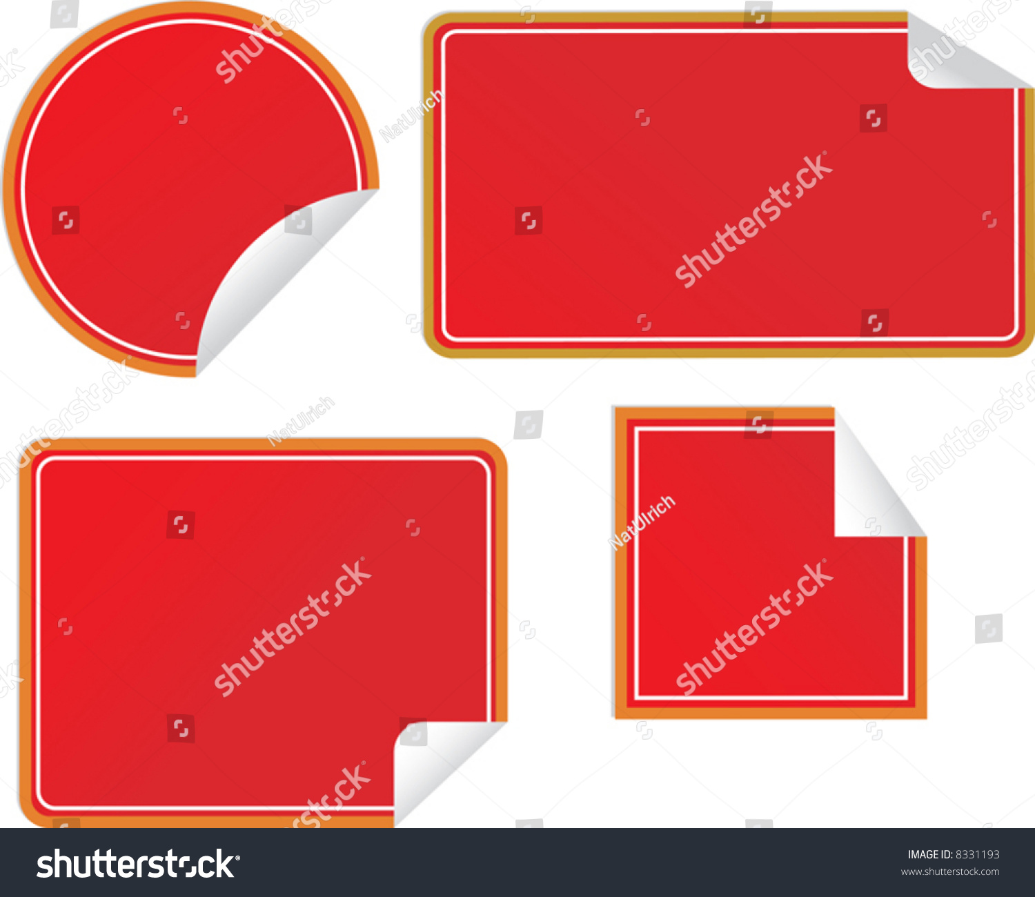 Four Different Empty Labels Wrapped Corner Stock Vector (Royalty Free ...