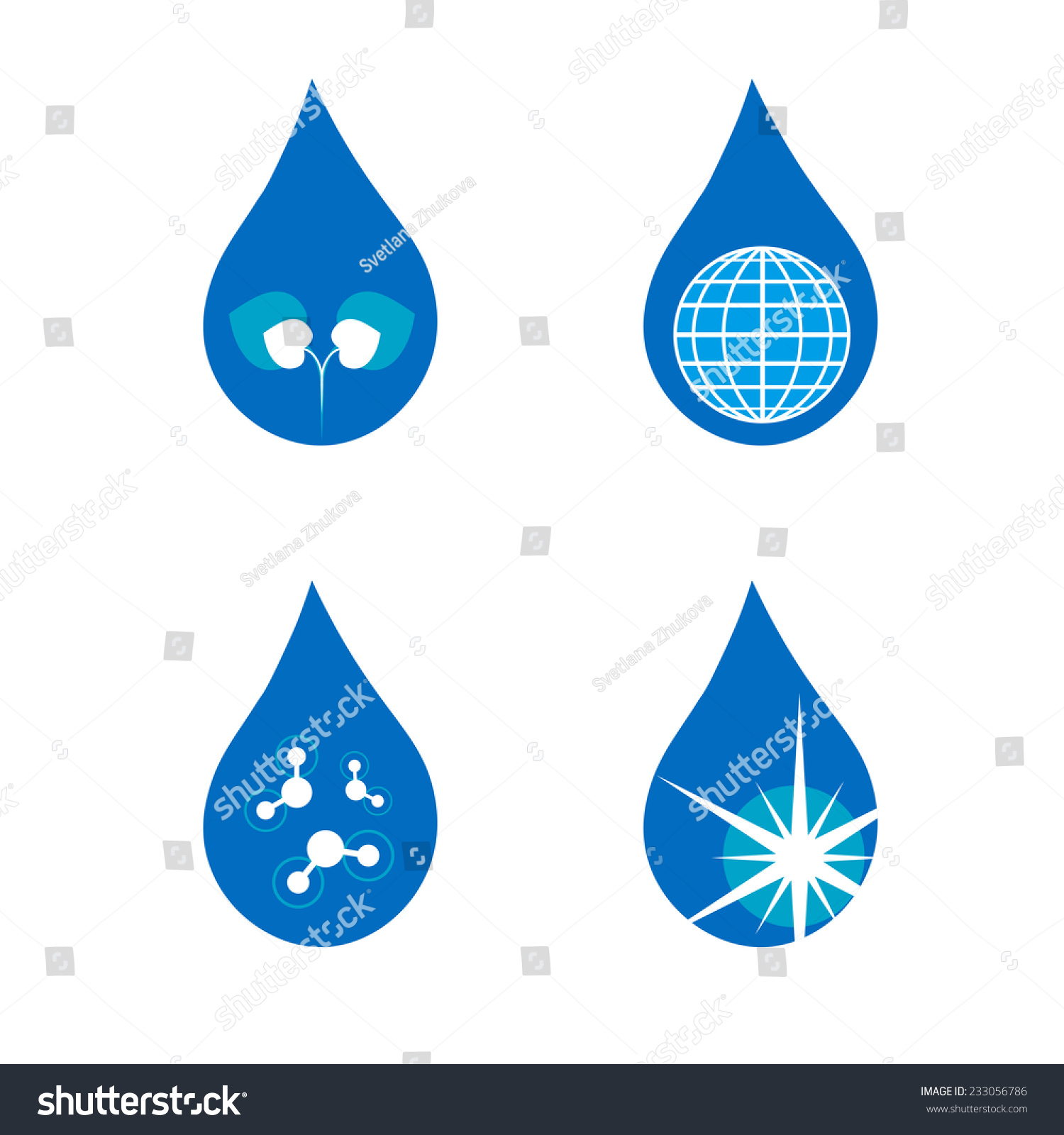 Four Drop Symbols Set Stock Vector (Royalty Free) 233056786 | Shutterstock