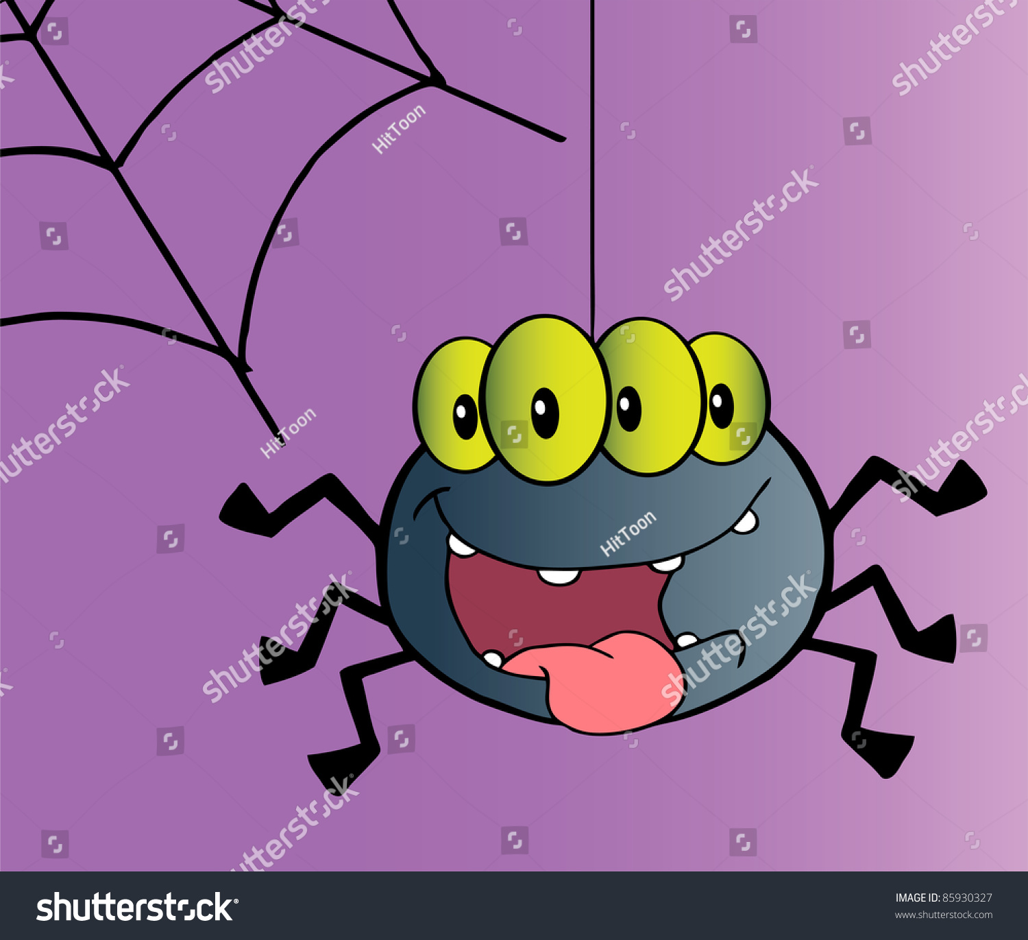 Four Eyed Creepy Spider Suspended Web Stock Vector (Royalty Free ... Four Eyed Creepy Spider Suspended Web Stock Vector (Royalty Free ...