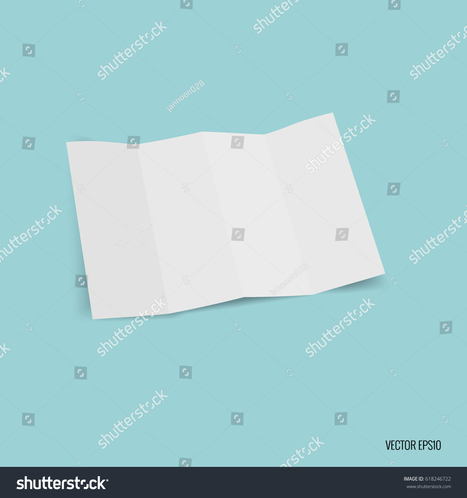 Four Fold White Template Paper Vector Stock Vector (Royalty Free) 618246722