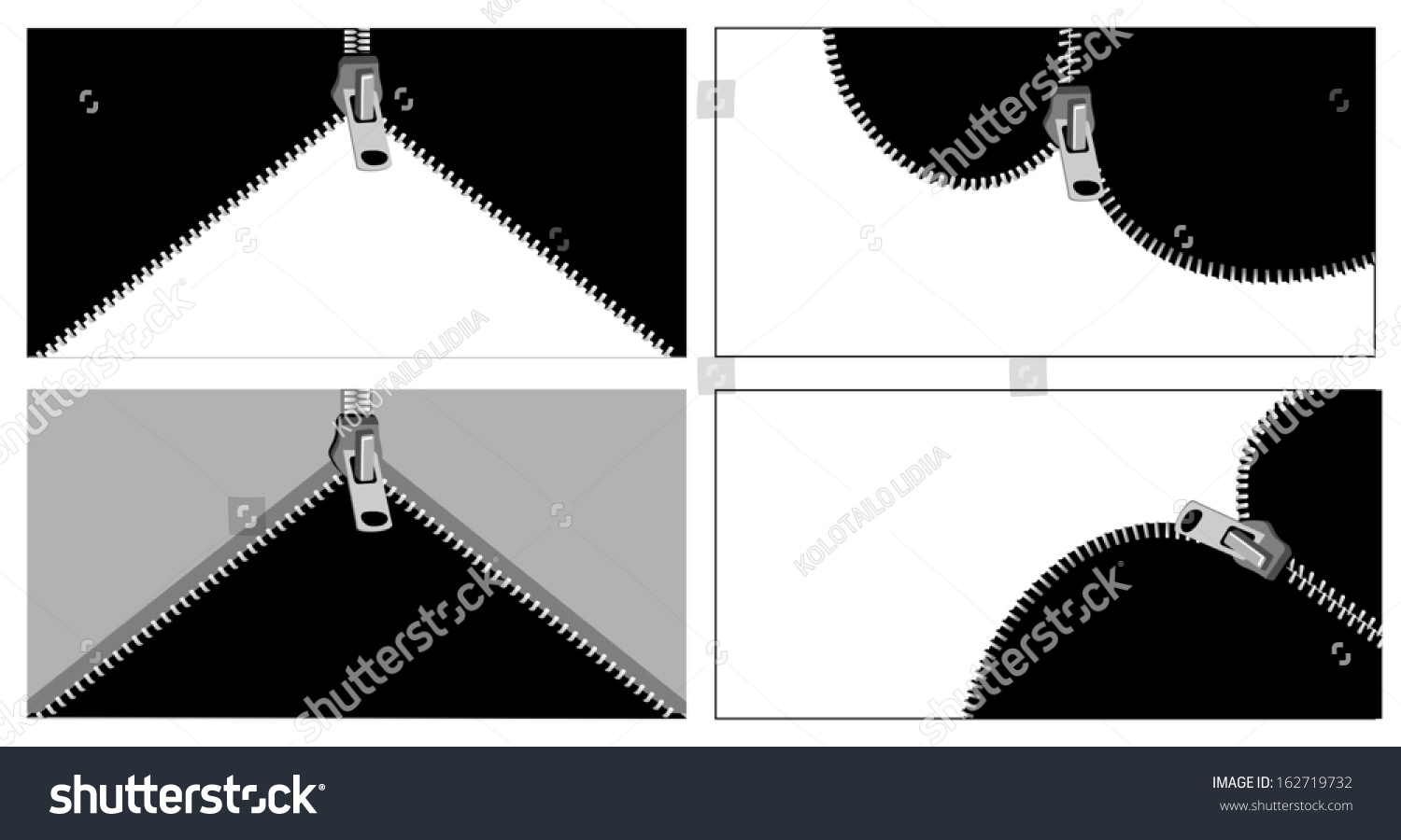 Four Frame Zip Stock Vector (Royalty Free) 162719732 | Shutterstock