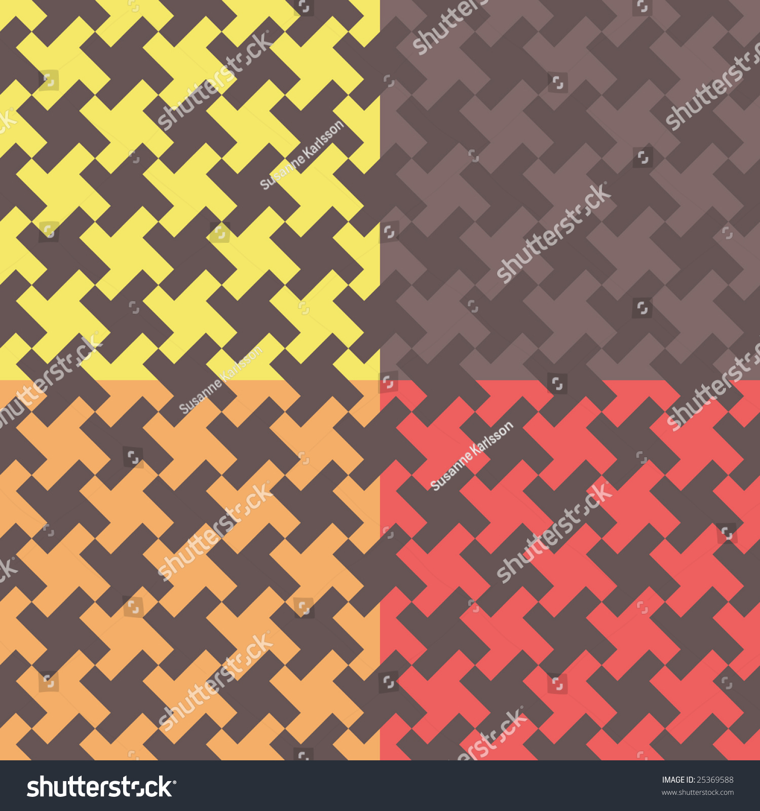 Four Houndstoothlike Geometric Pattern Swatches Stock Vector (Royalty ...