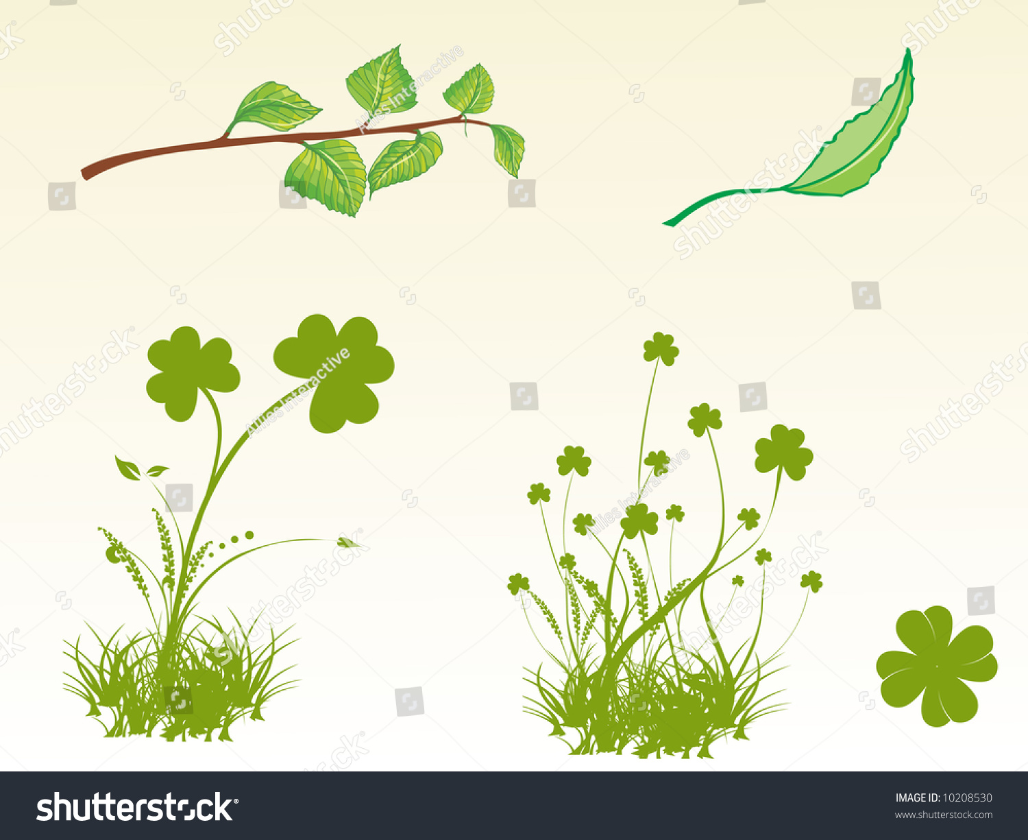 Four Leaf Clover Designs Vector Illustration - 10208530 : Shutterstock