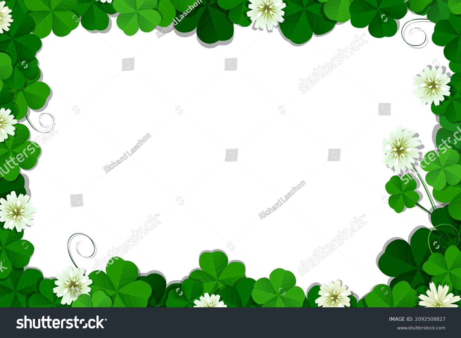 Four Leaf Clover Frame Vector Over Stock Vector (Royalty Free ...