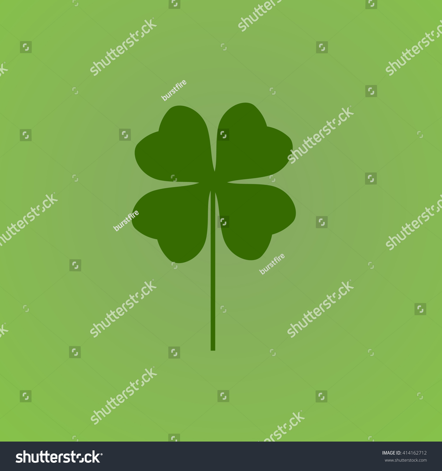 Four Leaf Clover Green Symbol Icon: vector de stock (libre de regalías ...