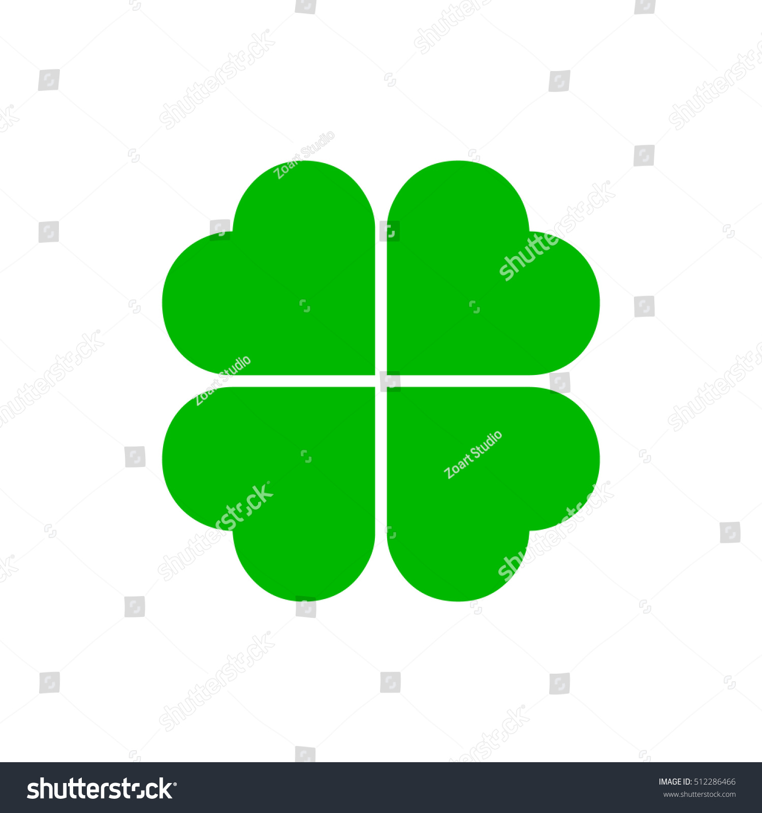 Fourleaf Clover Leaf Clover Sign Icon Stock Vector (Royalty Free ...