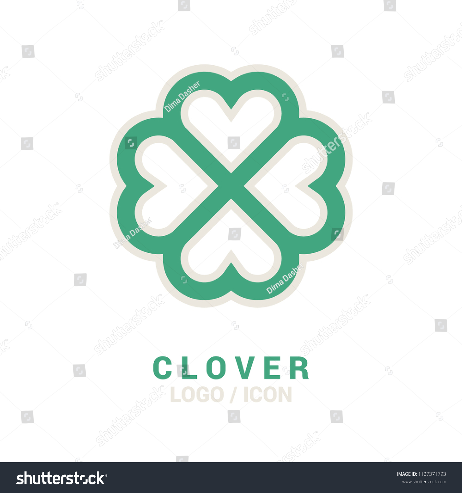 Fourleaf Clover Logo Icon Linear Vector Stock Vector (Royalty Free ...