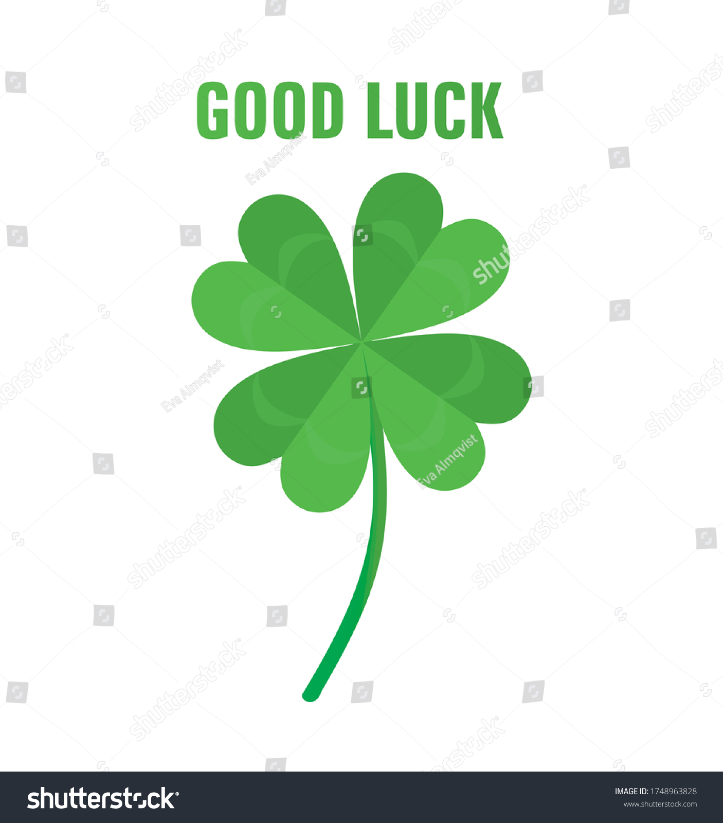 Four Leaf Clover Symbol Luck Vector Stock Vector (Royalty Free ...
