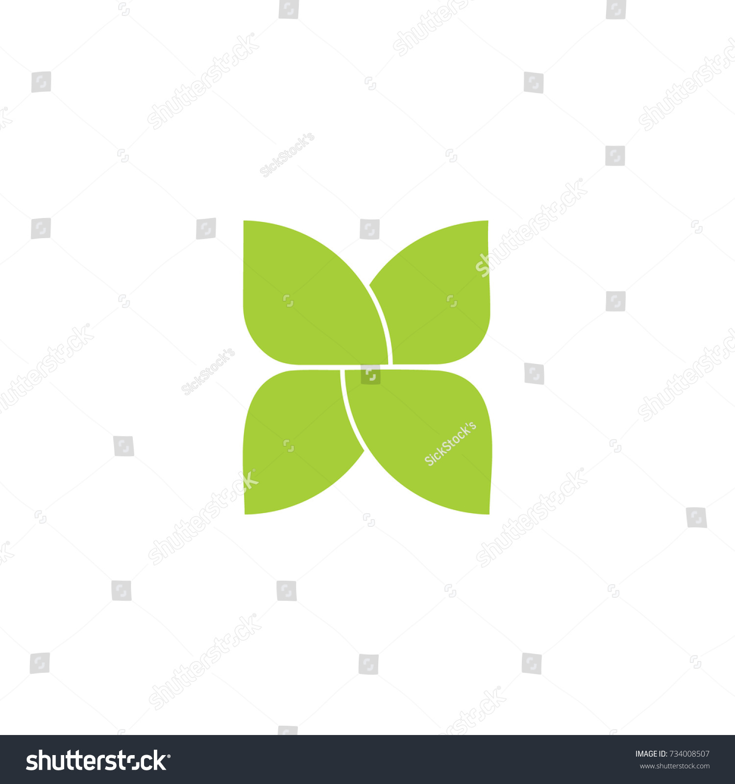 Four Leaf Shapes Curves Logo Vector : image vectorielle de stock (libre ...