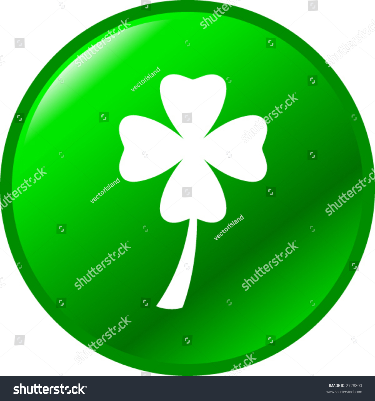 Four Leaves Clover Shamrock Button Stock Vector 2728800 - Shutterstock