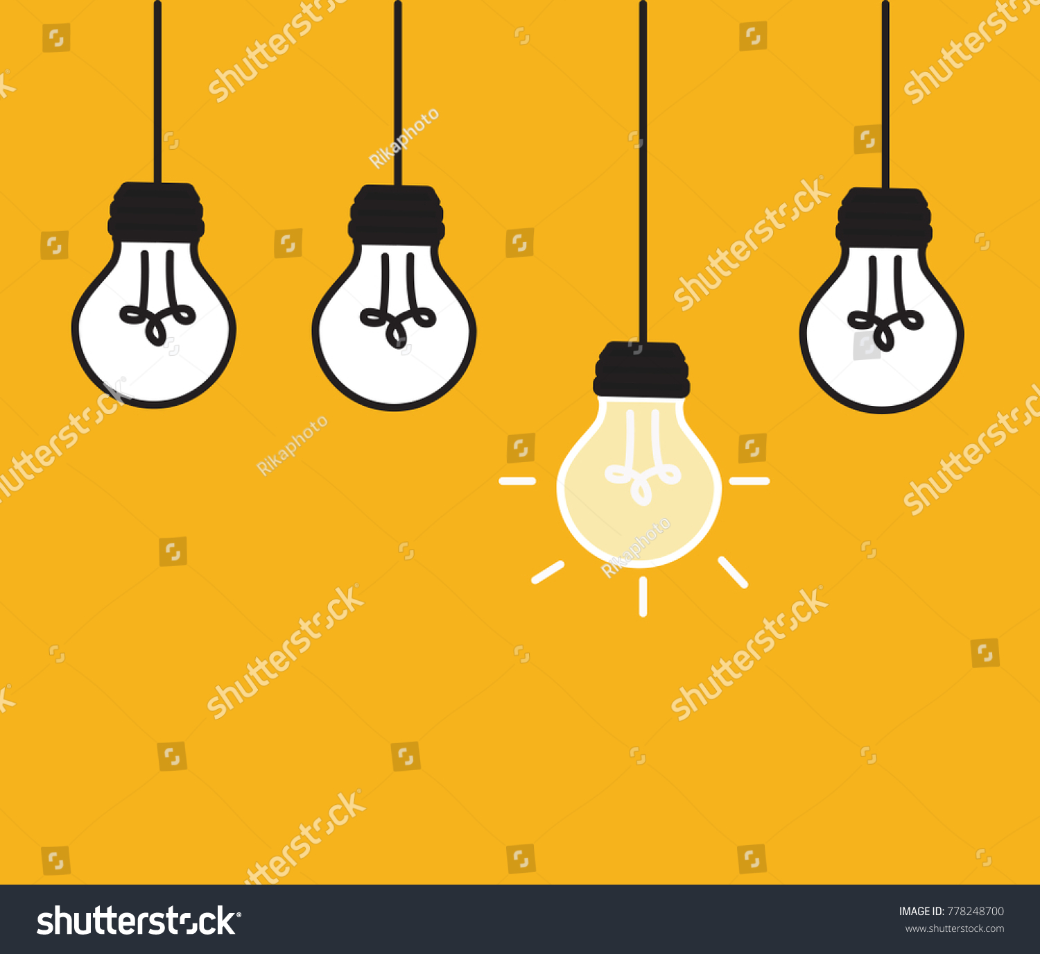 Four Light Bulb Stock Vector (Royalty Free) 778248700 | Shutterstock
