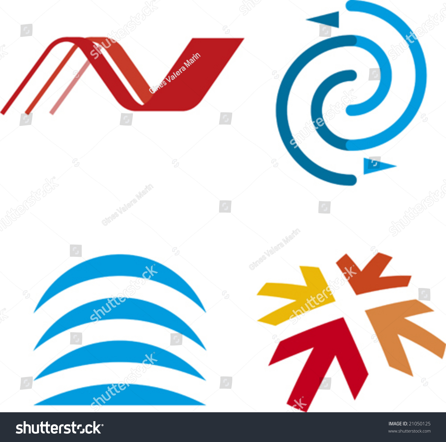 Four Lineal Icons Vector Simple Forms Stock Vector (Royalty Free) 21050125