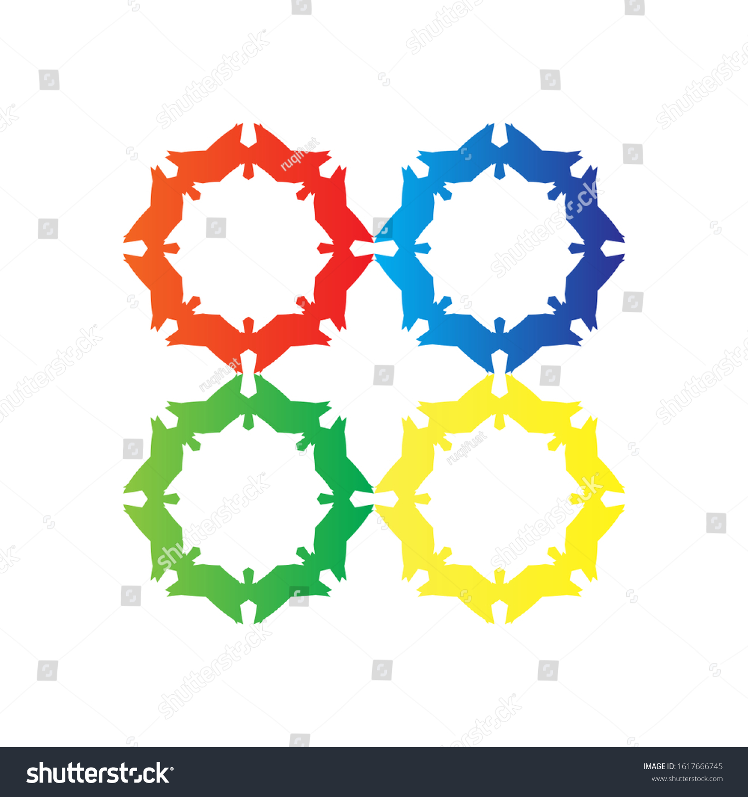 Four Modified Circle Vector Template Each Stock Vector (Royalty Free ...