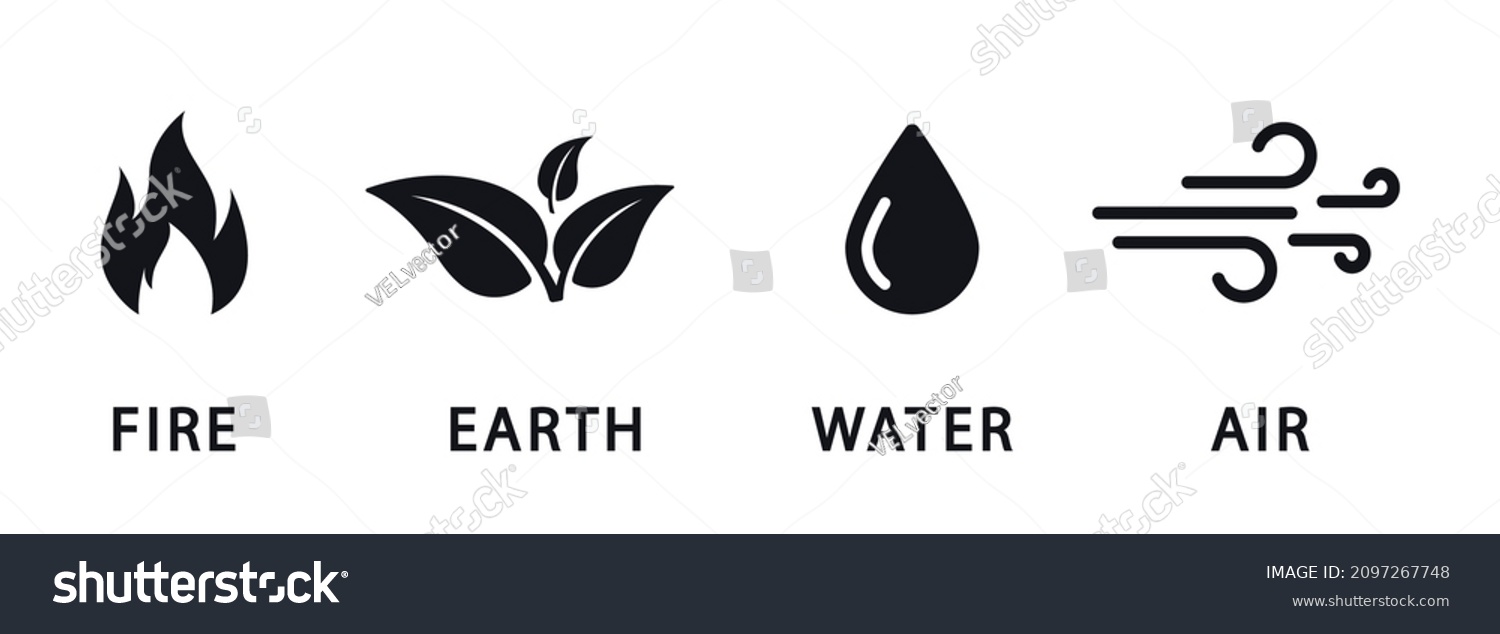 Four Natural Elements Icons Air Earth Stock Vector (Royalty Free ... Four Natural Elements Icons Air Earth Stock Vector (Royalty Free ...