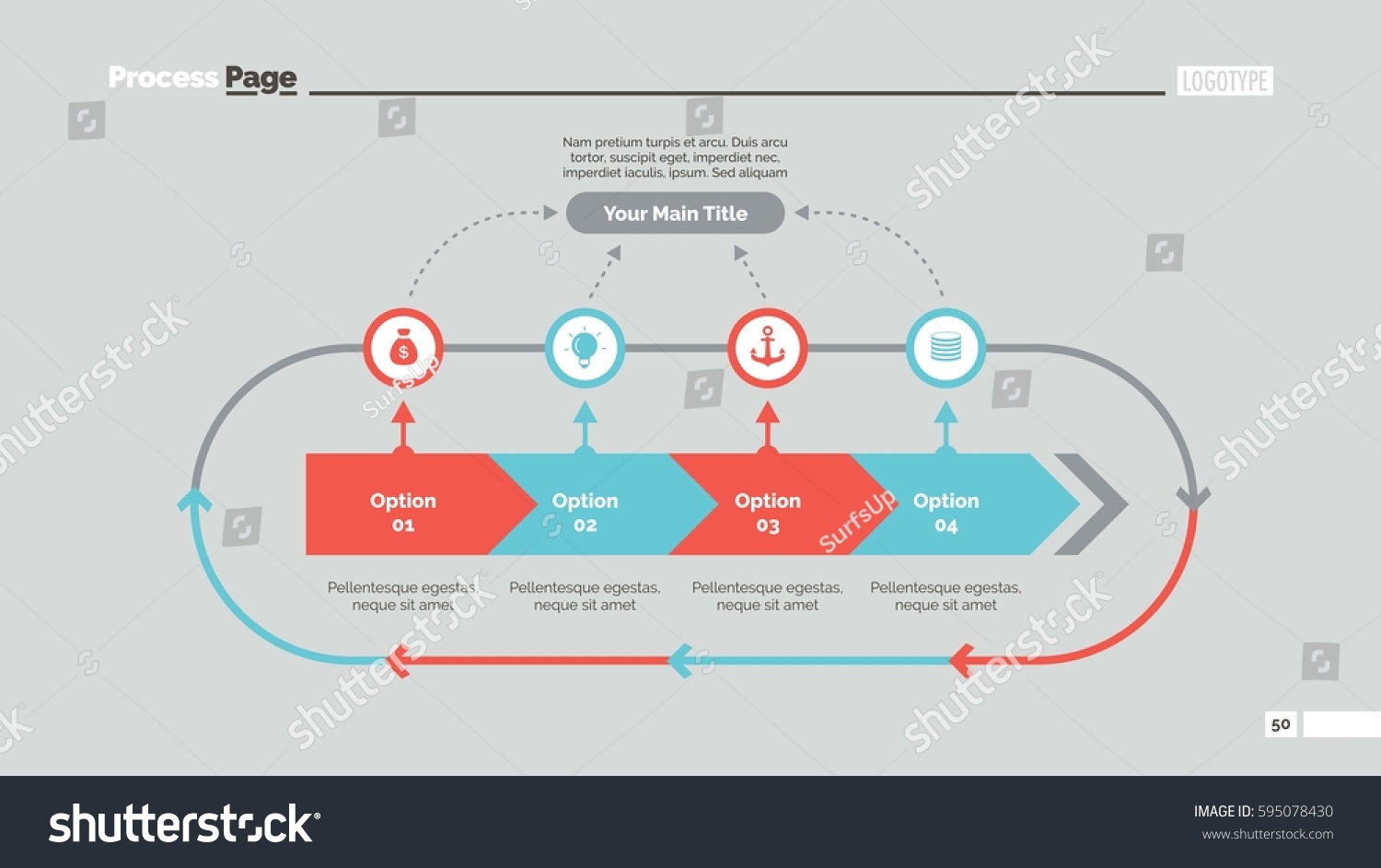 Four Options Cycle Slide Template: vector de stock (libre de regalías ... Four Options Cycle Slide Template: vector de stock (libre de regalías ...