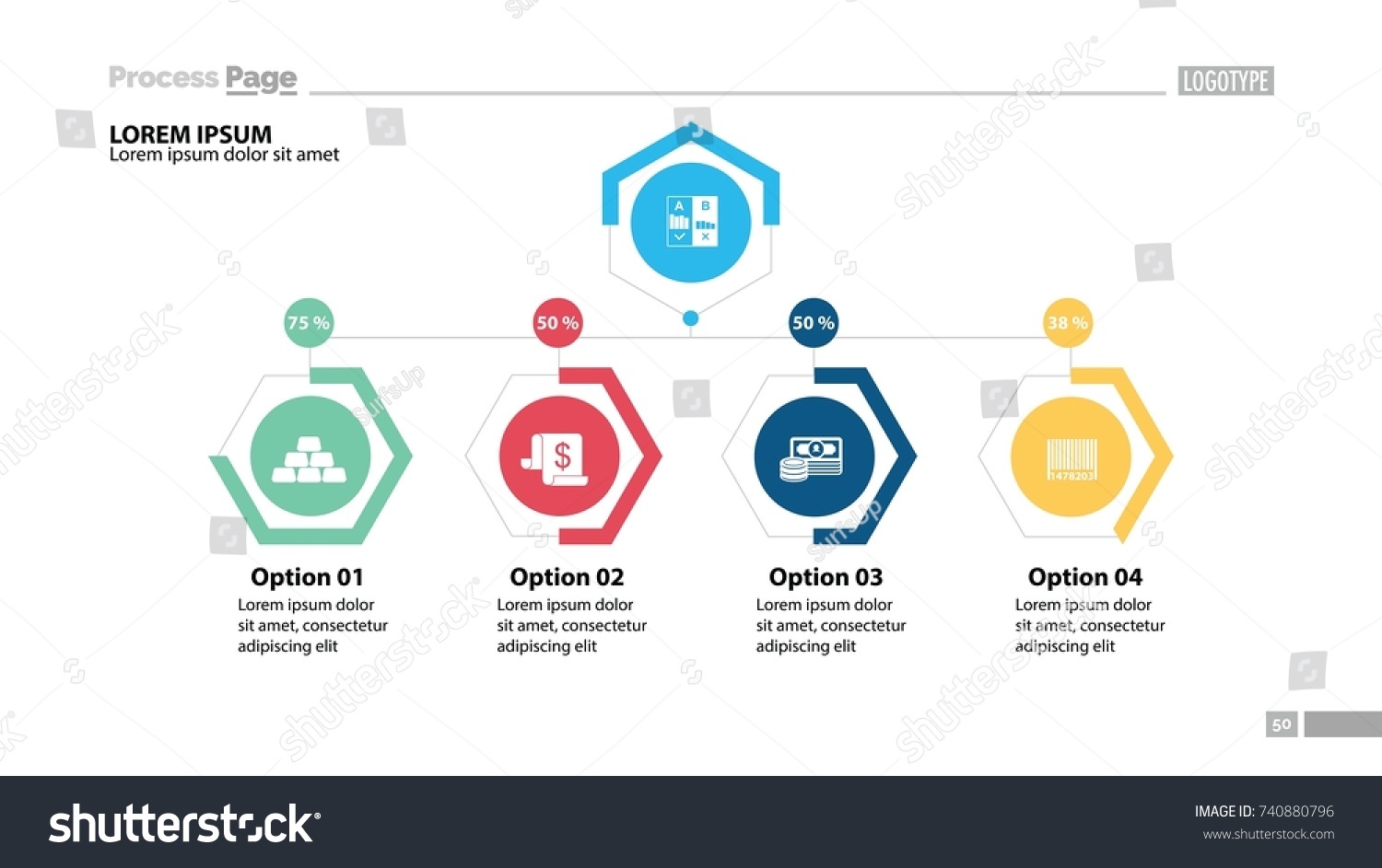 Four Options Workflow Slide Template Stock Vector (Royalty Free) 740880796 Four Options Workflow Slide Template Stock Vector (Royalty Free) 740880796