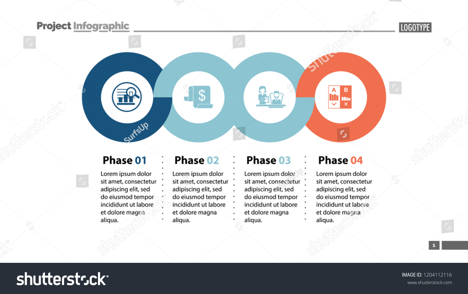 Four Phases Process Template Business Data Stock Vector (Royalty Free ...