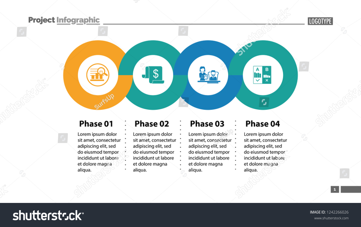 Four Phases Process Template Business Data Stock Vector (Royalty Free ...