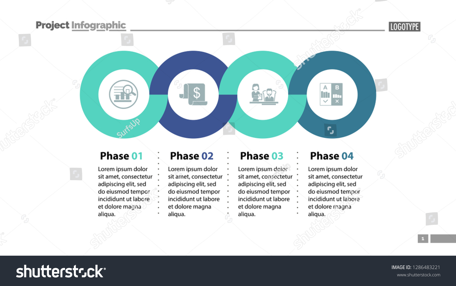 Four Phases Process Template Business Data Stock Vector (Royalty Free ...