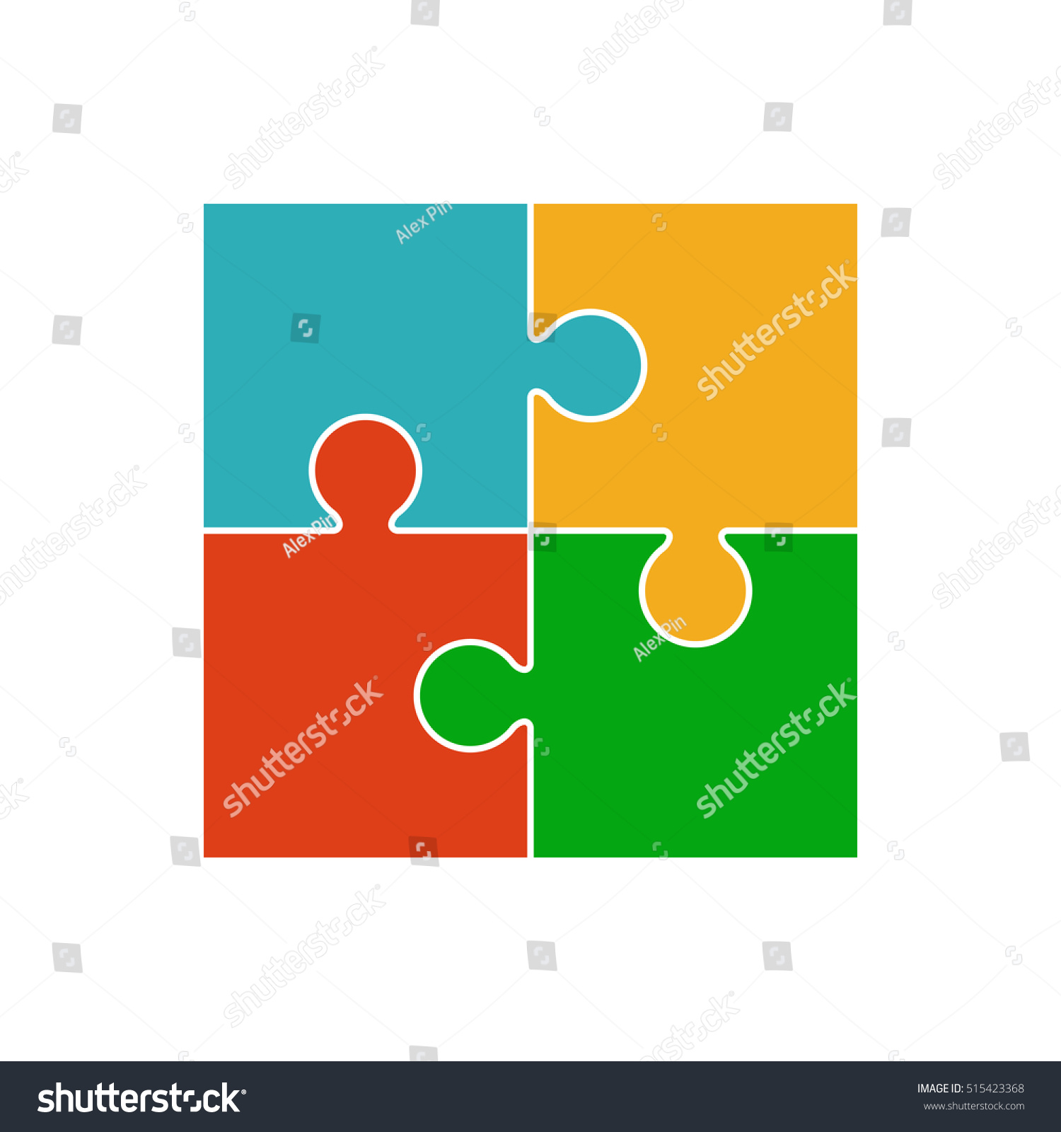 Four Piece Puzzle Stock Vector (Royalty Free) 515423368 | Shutterstock