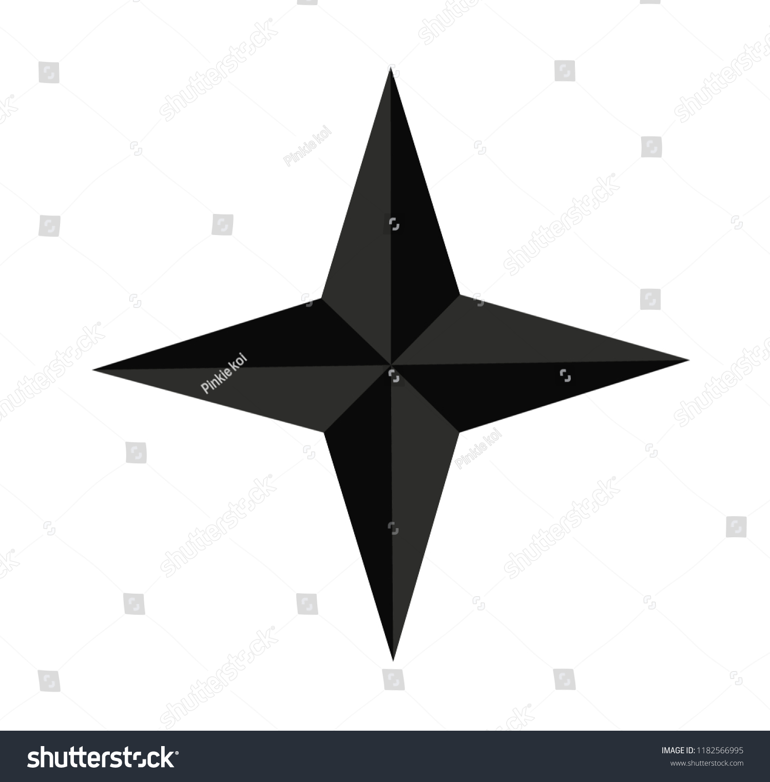 Four Point Black Star Icon Vector Stock Vector (Royalty Free) 1182566995