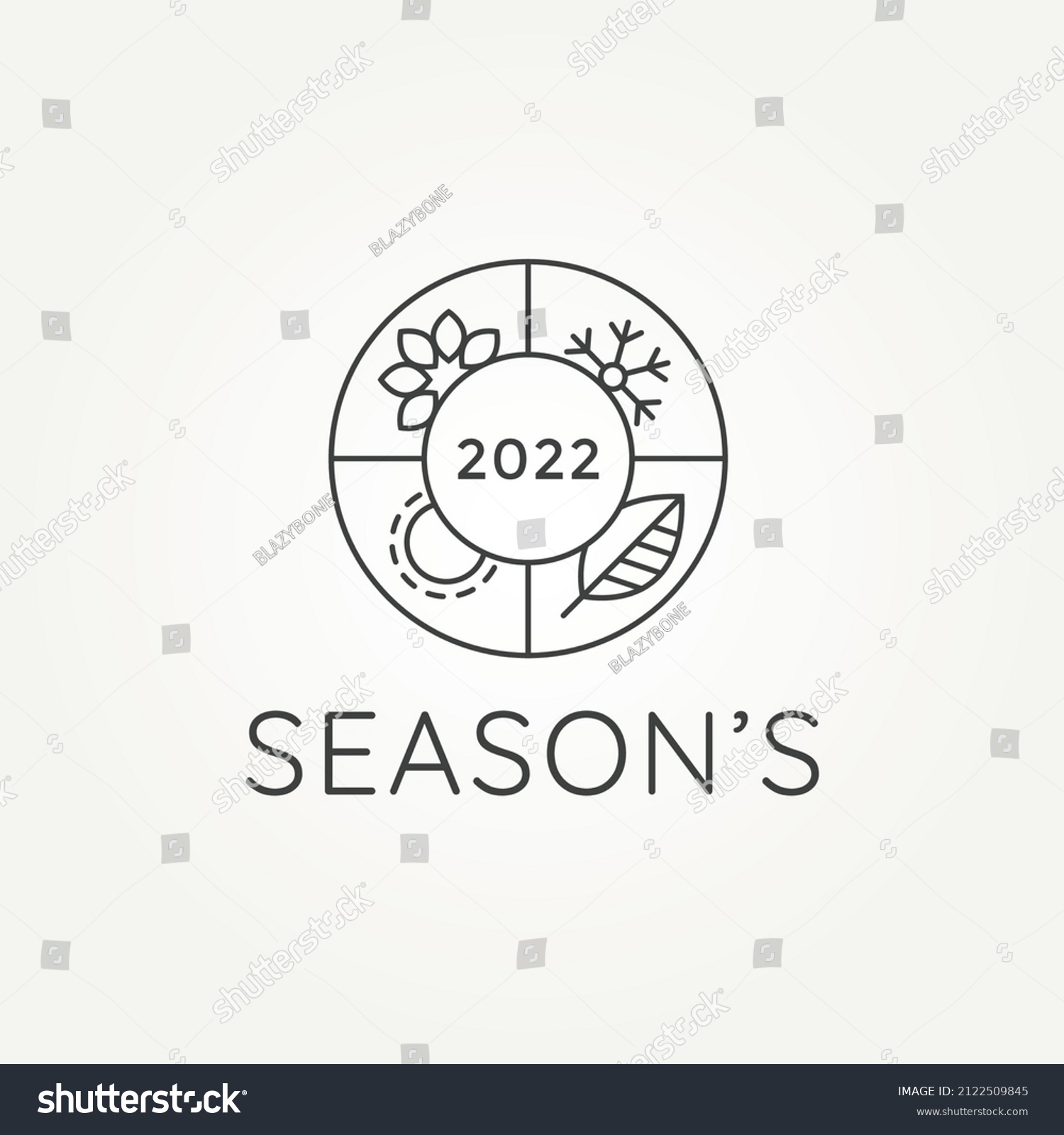 Four Season Circle Style Line Art Stock Vector (Royalty Free) 2122509845 Four Season Circle Style Line Art Stock Vector (Royalty Free) 2122509845