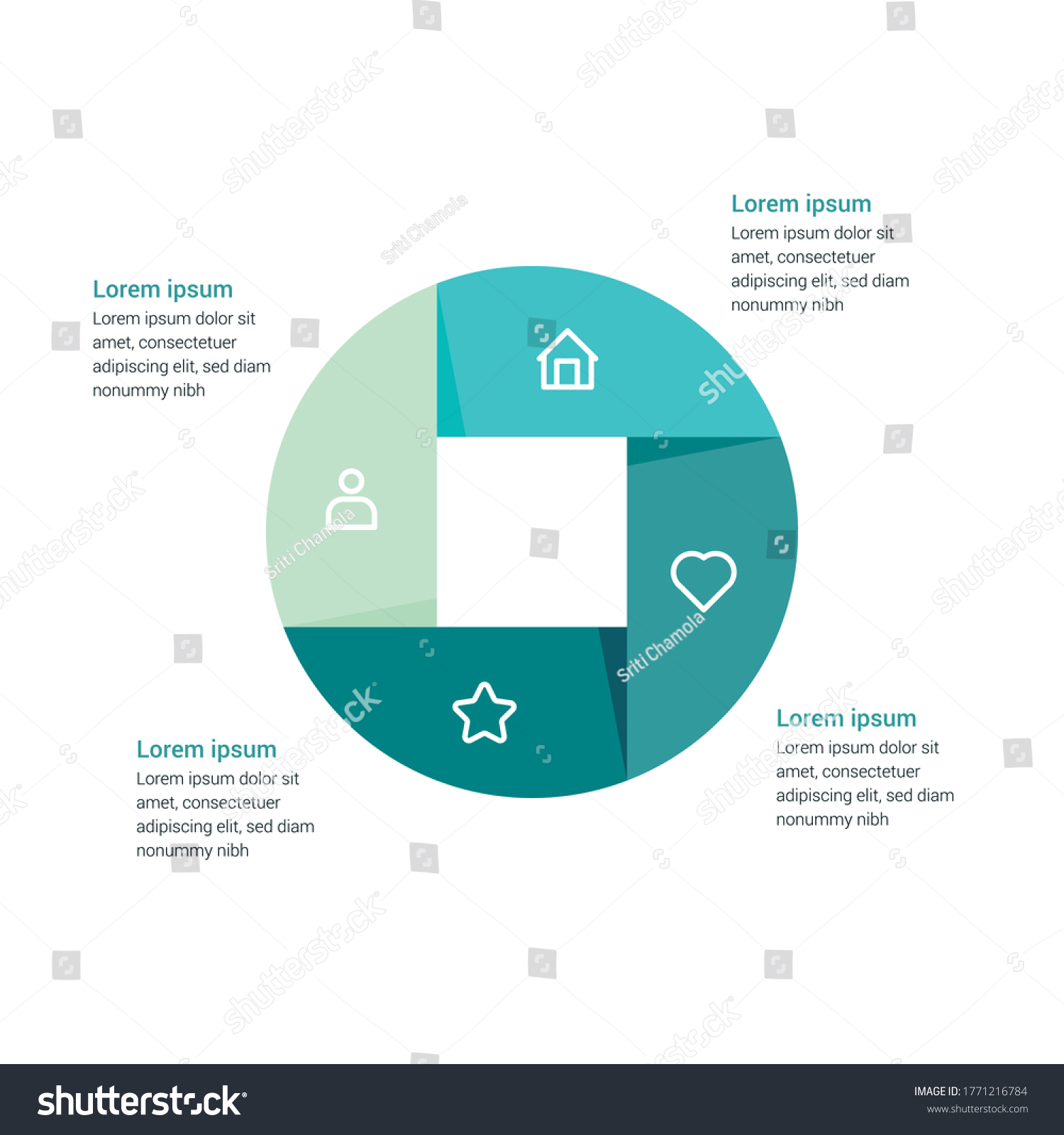 Four Section Infographic Circular Process Stock Vector (Royalty Free ...