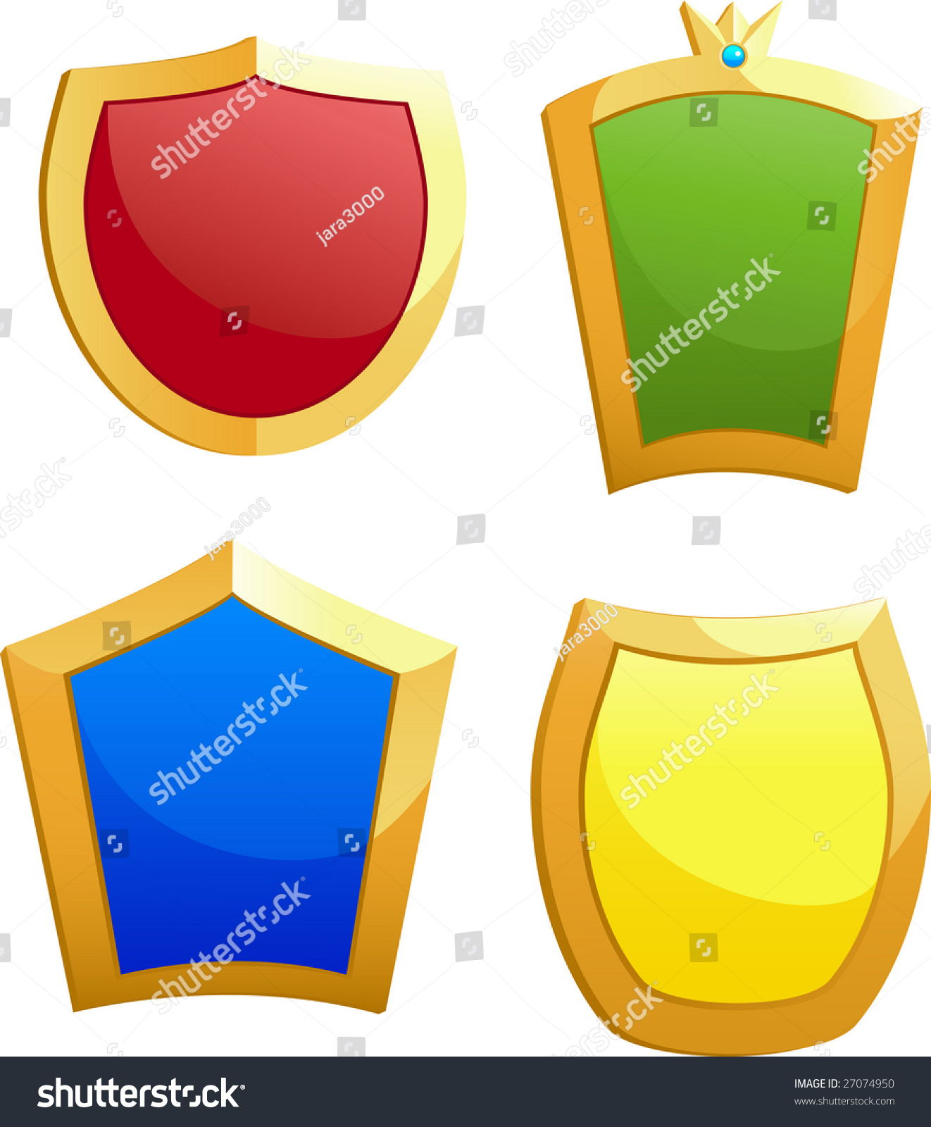 Four Shields Isolated On White Vector Stock Vector (Royalty Free ...
