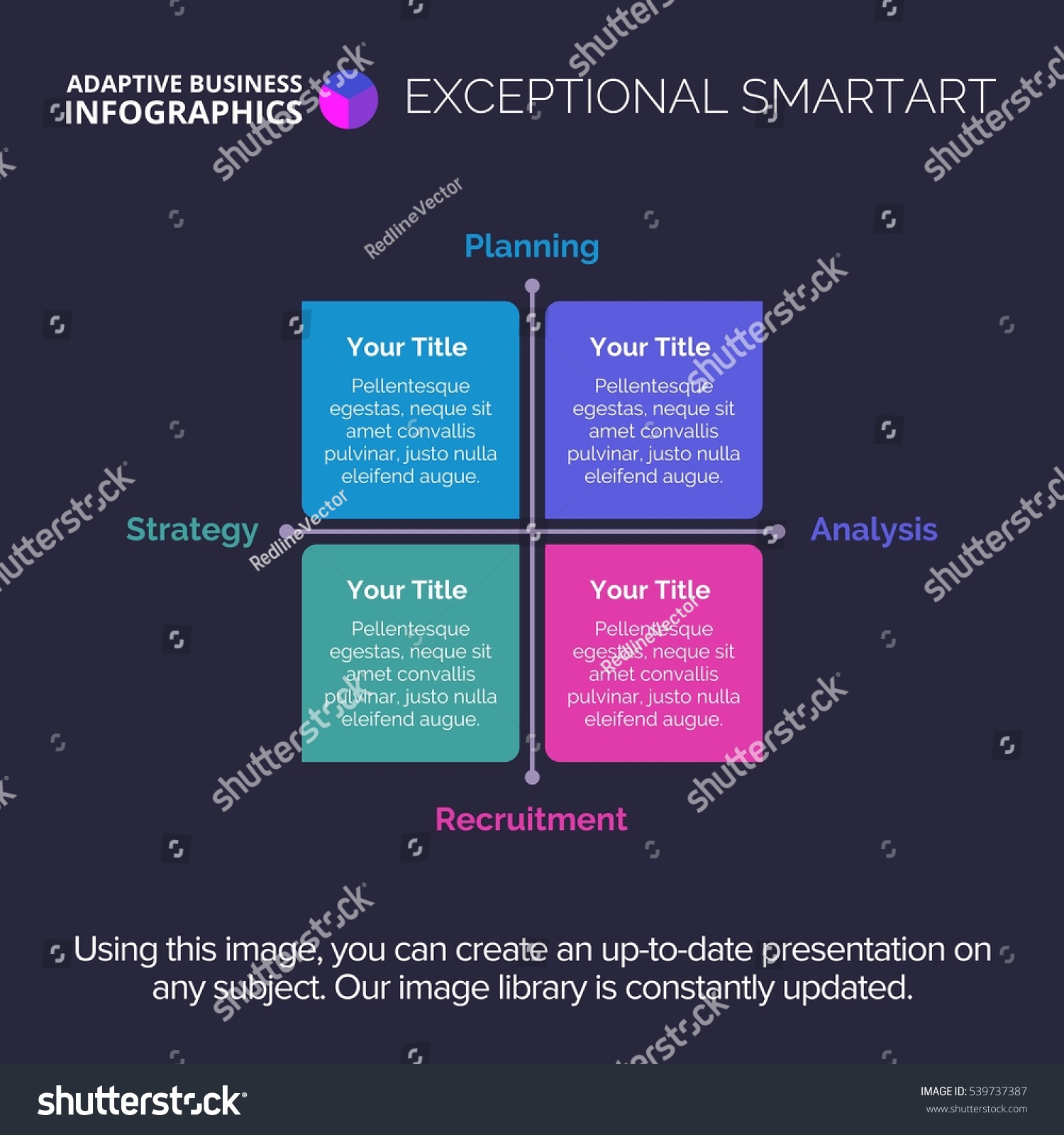 Four Side Matrix Diagram Template : image vectorielle de stock (libre ...