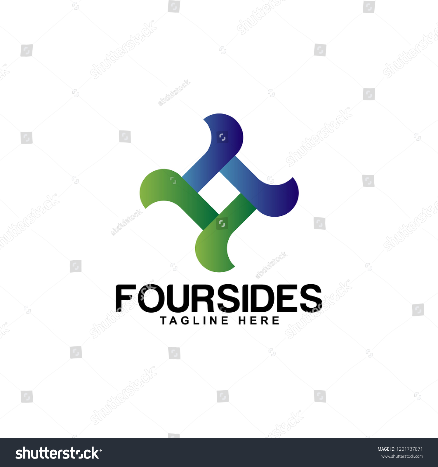 Four Sides Logo Design Template Stock Vector (Royalty Free) 1201737871 ...